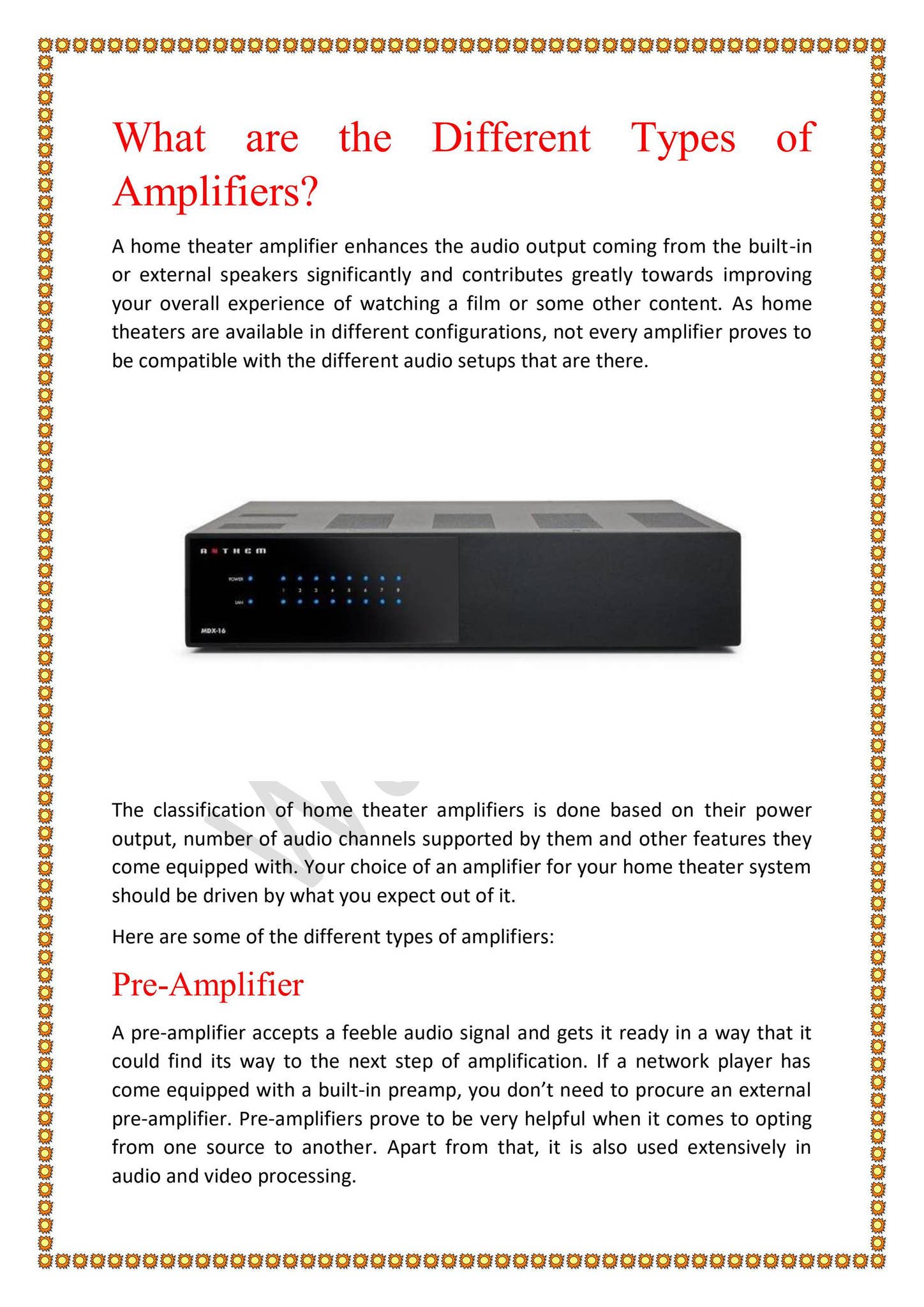 What are the Different Types of Amplifiers? by Sound By Design - Issuu