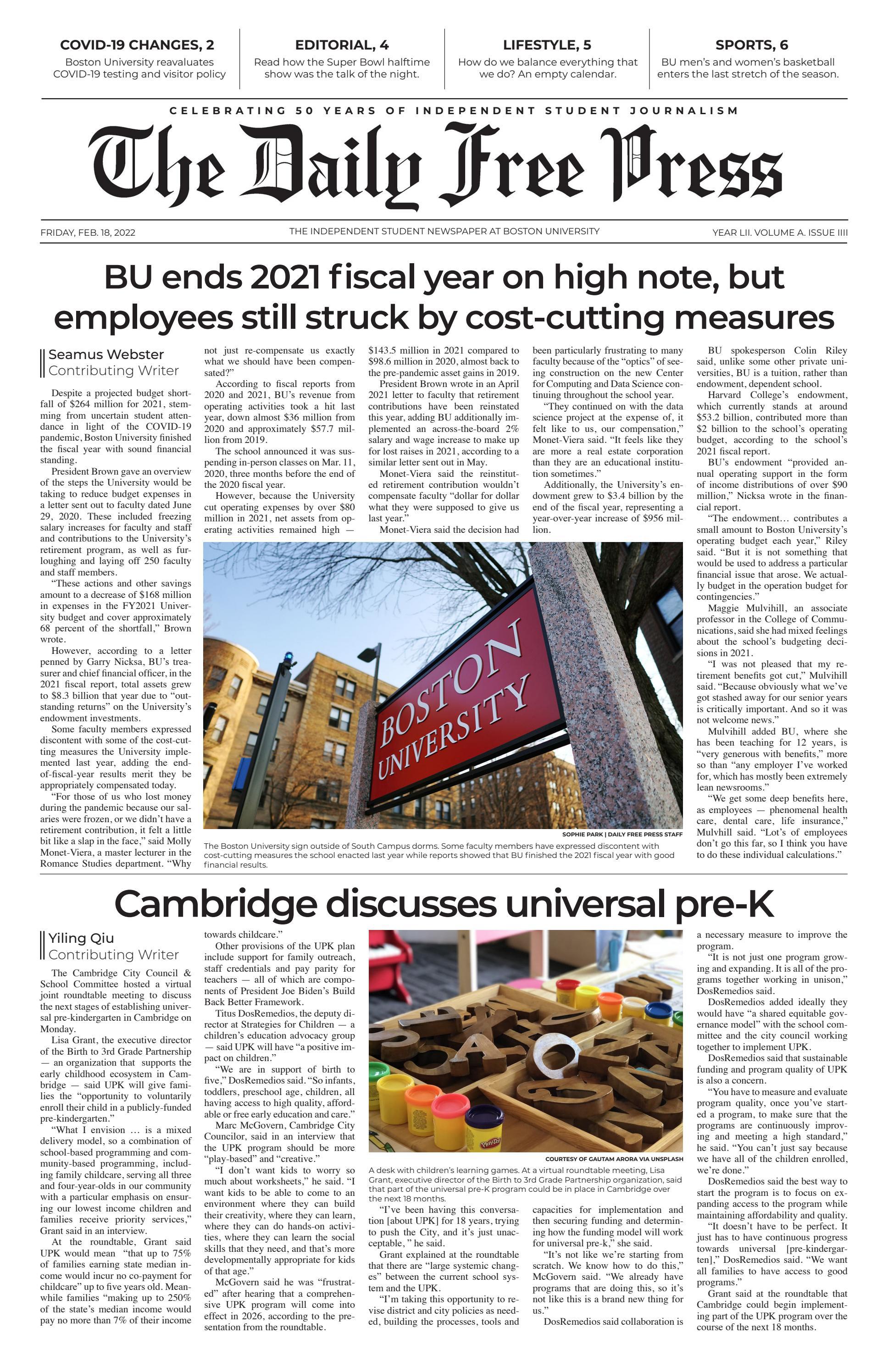 2-18-2022 by The Daily Free Press - Issuu