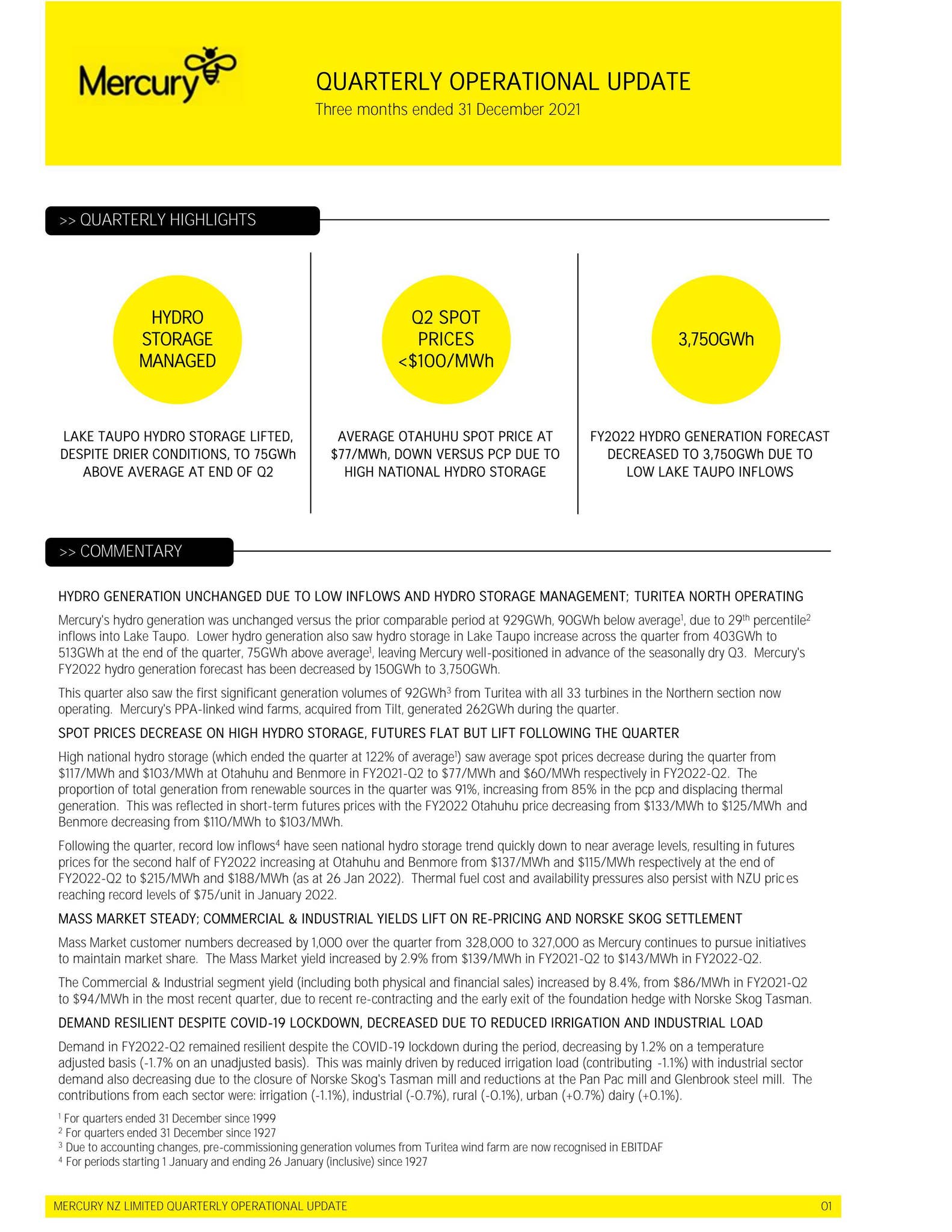 Quaterly Operational Update FY22 by Mercury - Issuu