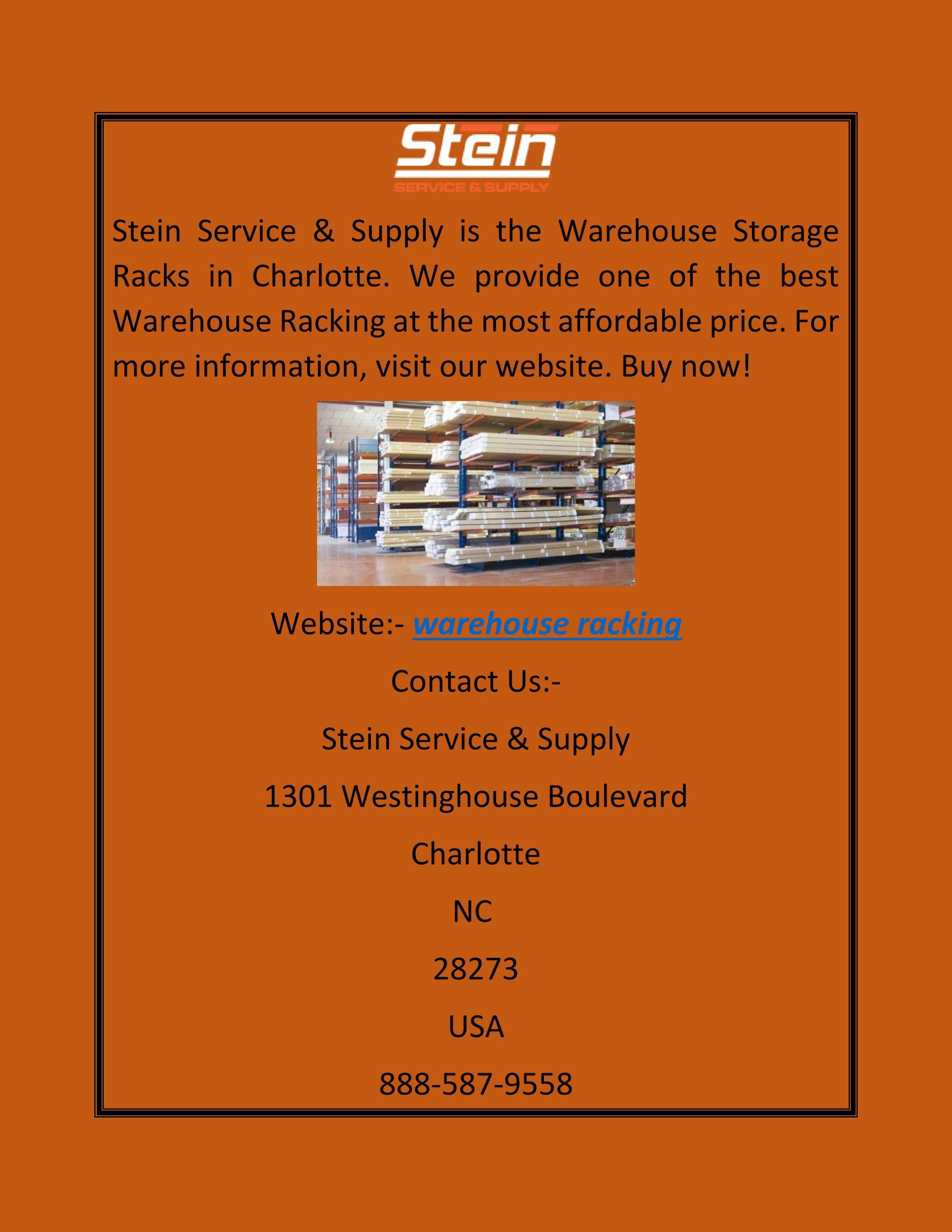 Warehouse Racking | Stein Service & Supply by steinservicesupply01 - Issuu
