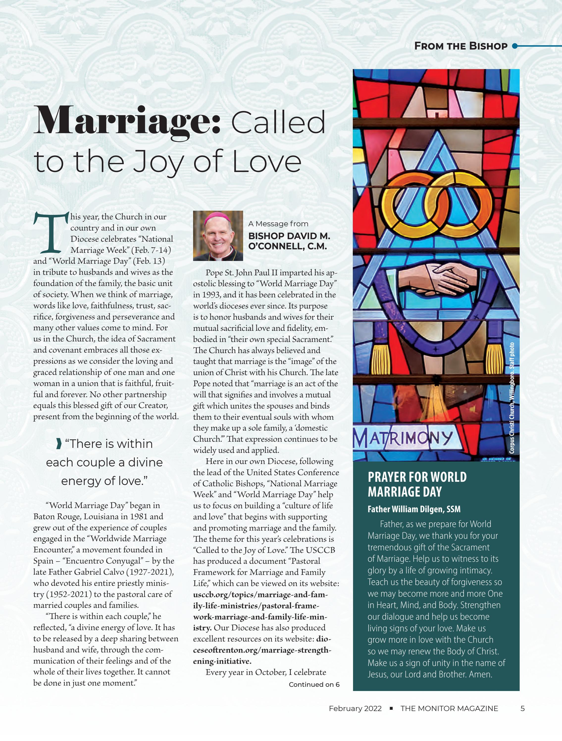 Monitor Magazine Feb. 2022 In Focus: Marriage by Diocese of Trenton - Issuu