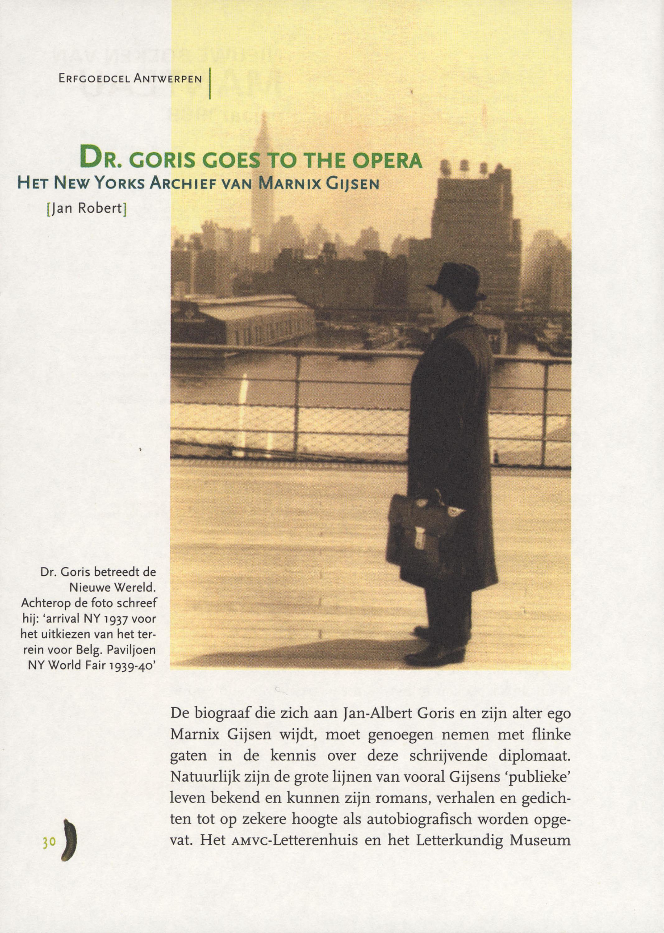 Letterenhuis | Zuurvrij 3: Dr. Goris goes to the opera by Cultuur Stad ...