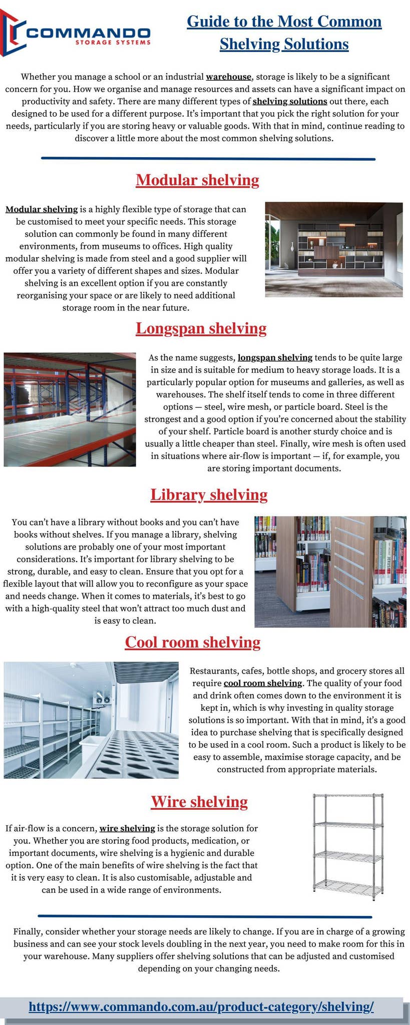 Guide to the Most Common Shelving Solutions by Commando Storage Systems ...