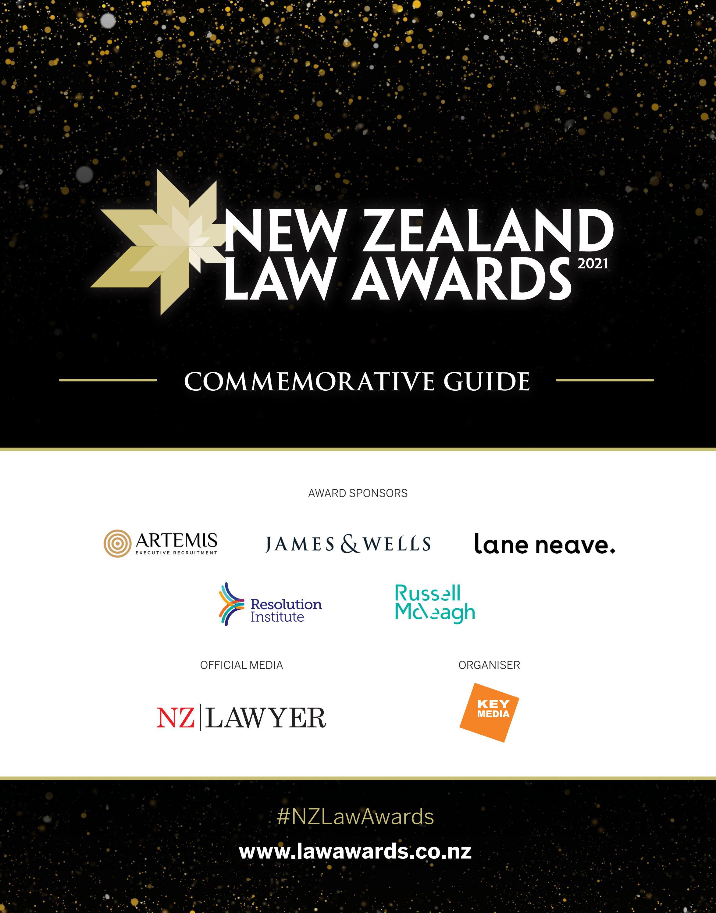 New Zealand Law Awards 2021 Commemorative Guide by Key Media - Issuu