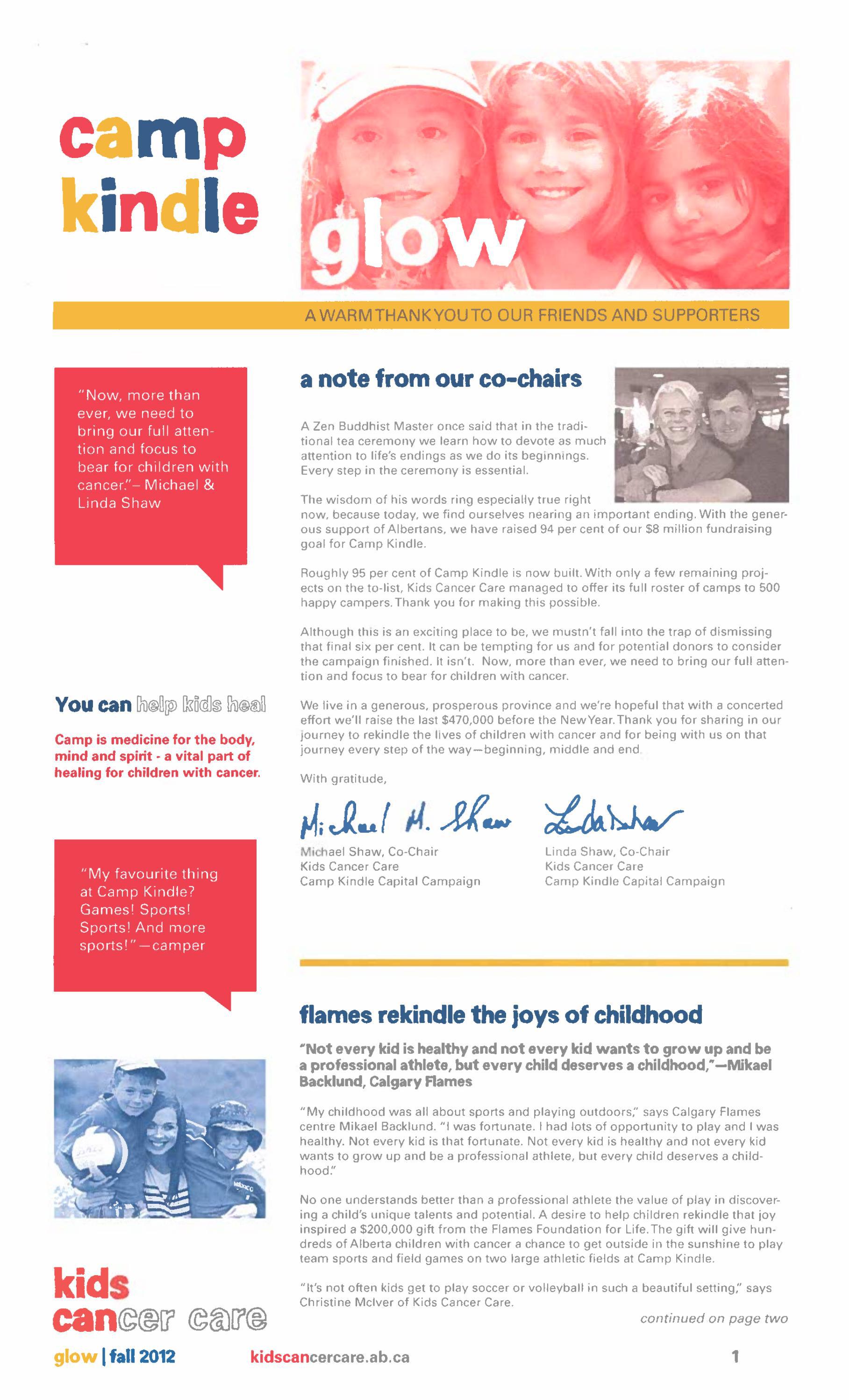 Camp Kindle Glow by Kids Cancer Care - Issuu