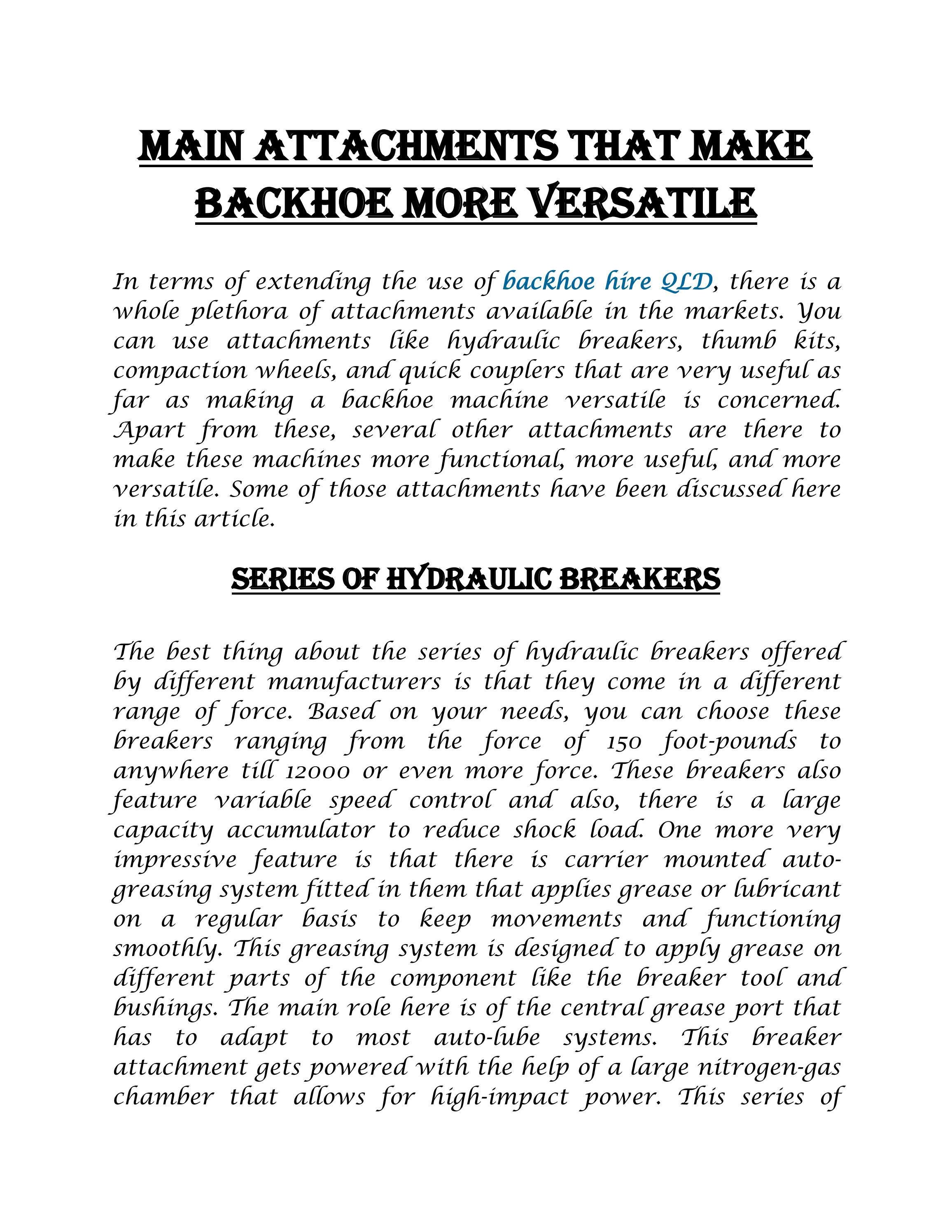 Main Attachments That Make Backhoe More Versatile by jamesworn - Issuu