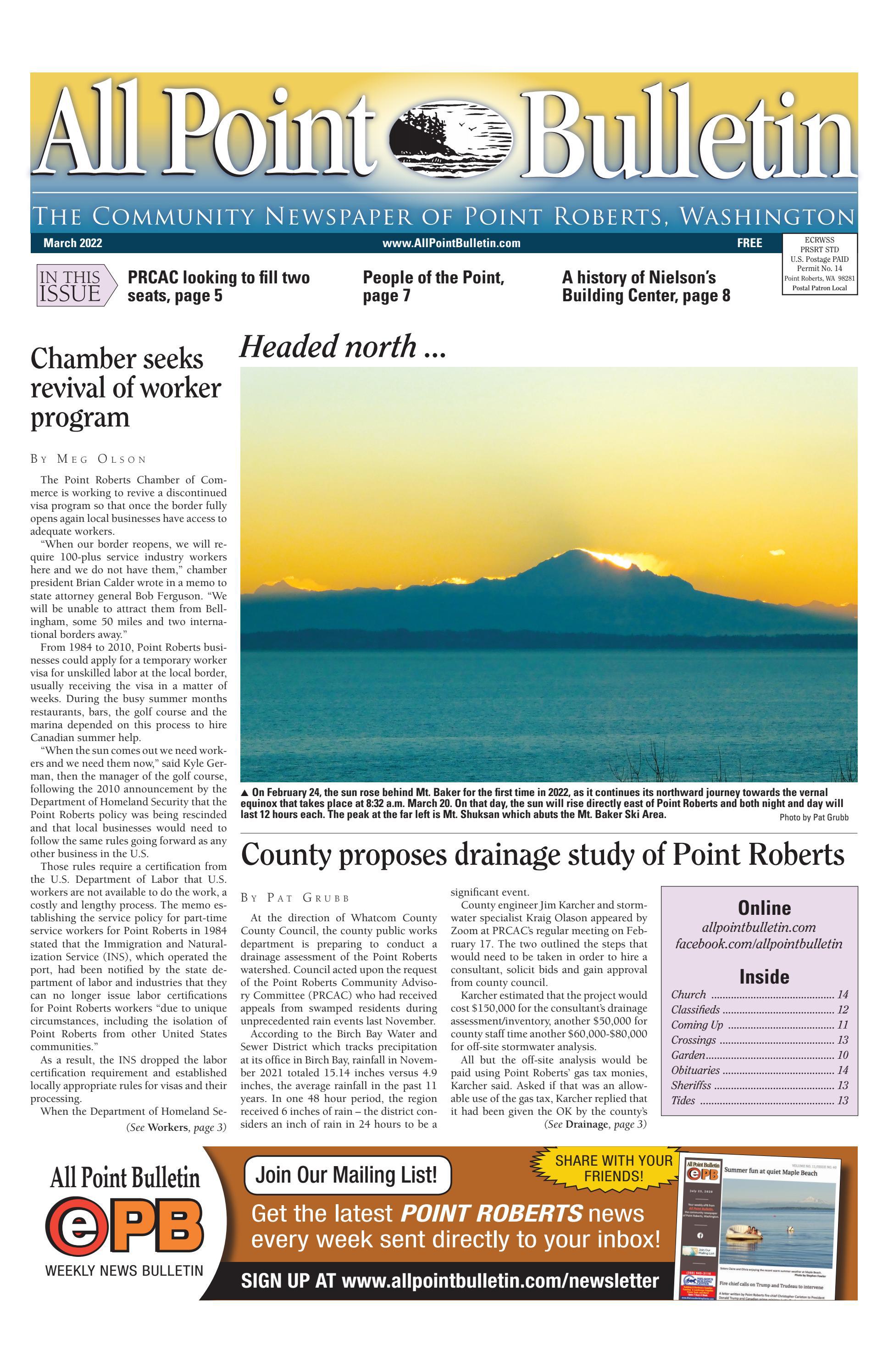 All Point Bulletin – March 2022 by Point Roberts Press - Issuu