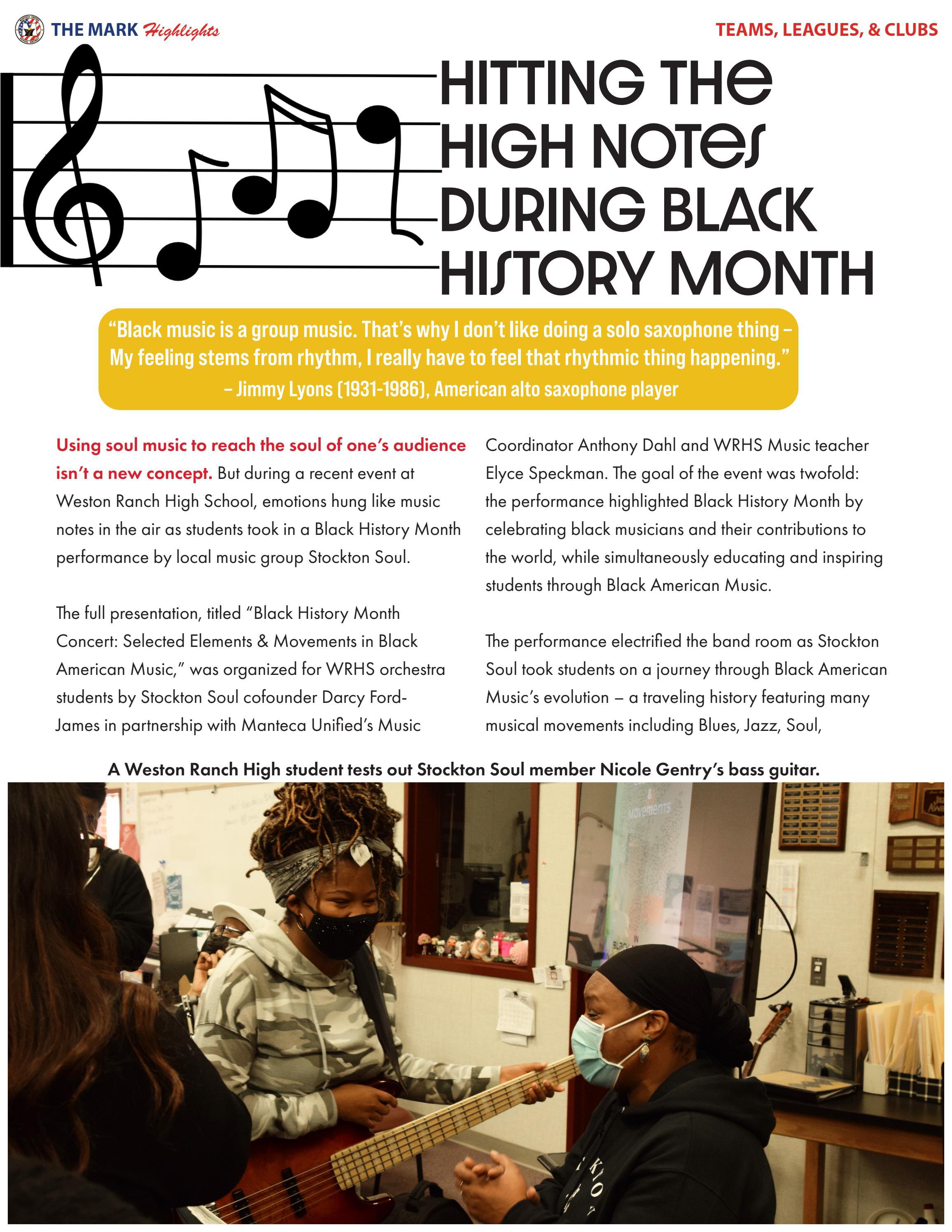 Hitting the High Notes During Black History Month by Manteca Unified ...