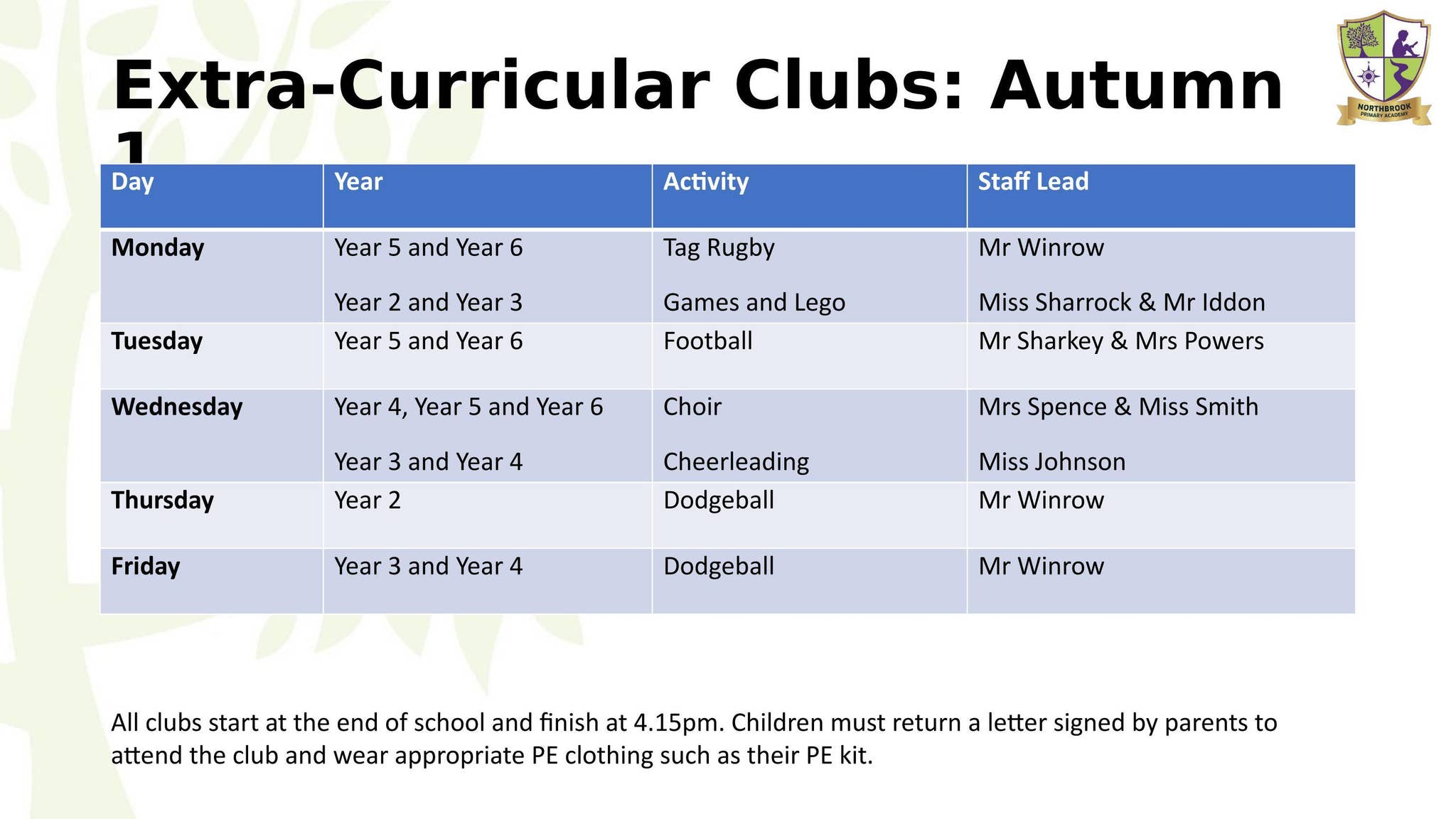 Extra-curricular timetable Spring 2 2022 by Schudio - Issuu
