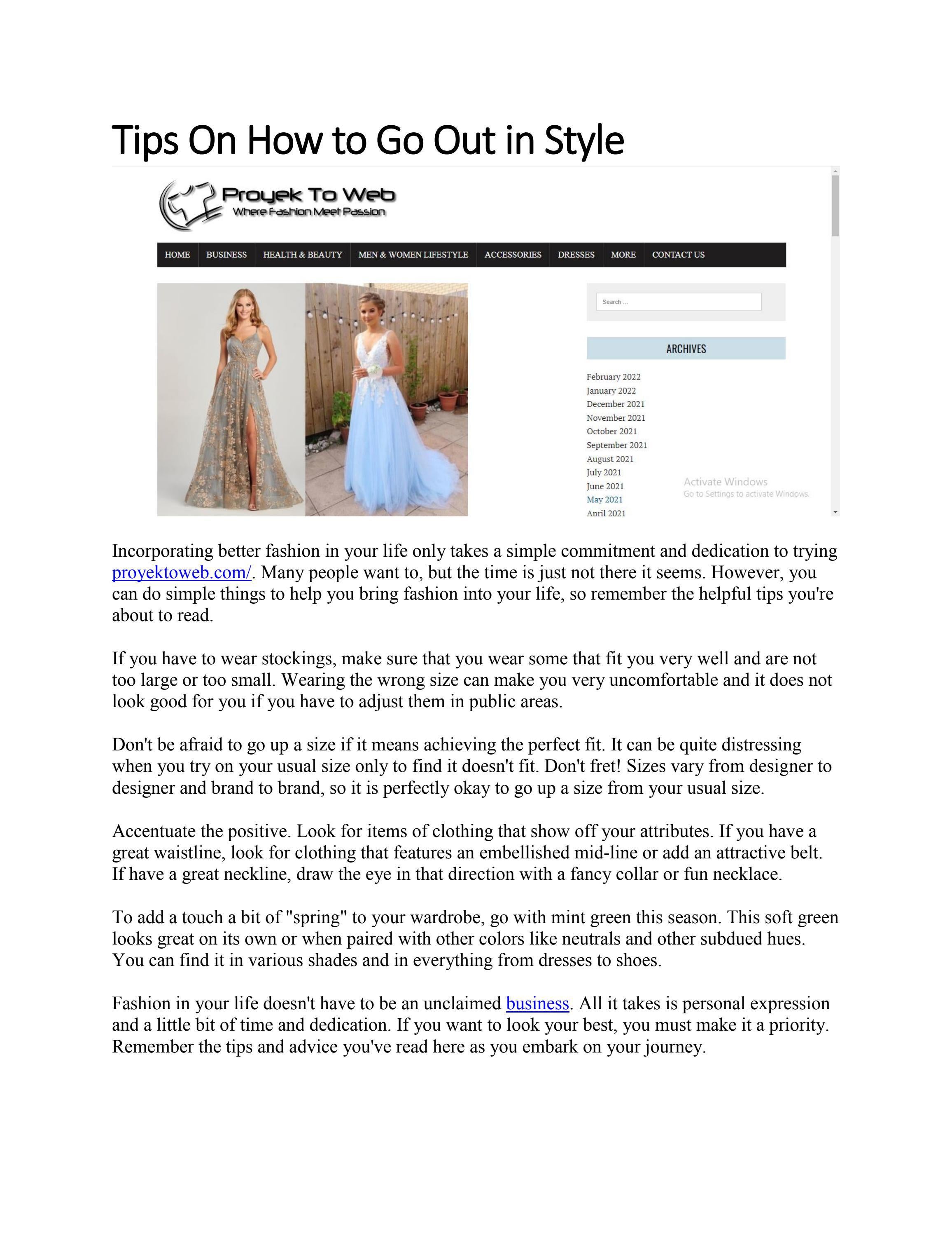 Tips On How to Go Out in Style by fra.nkhoover142 - Issuu