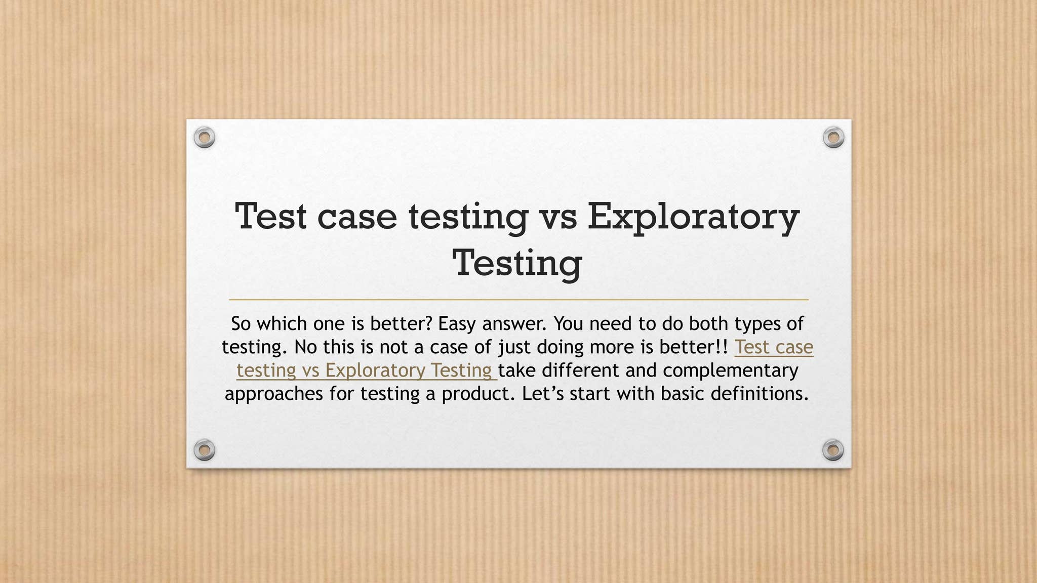 Test case testing vs Exploratory Testing by Webomates INC - Issuu