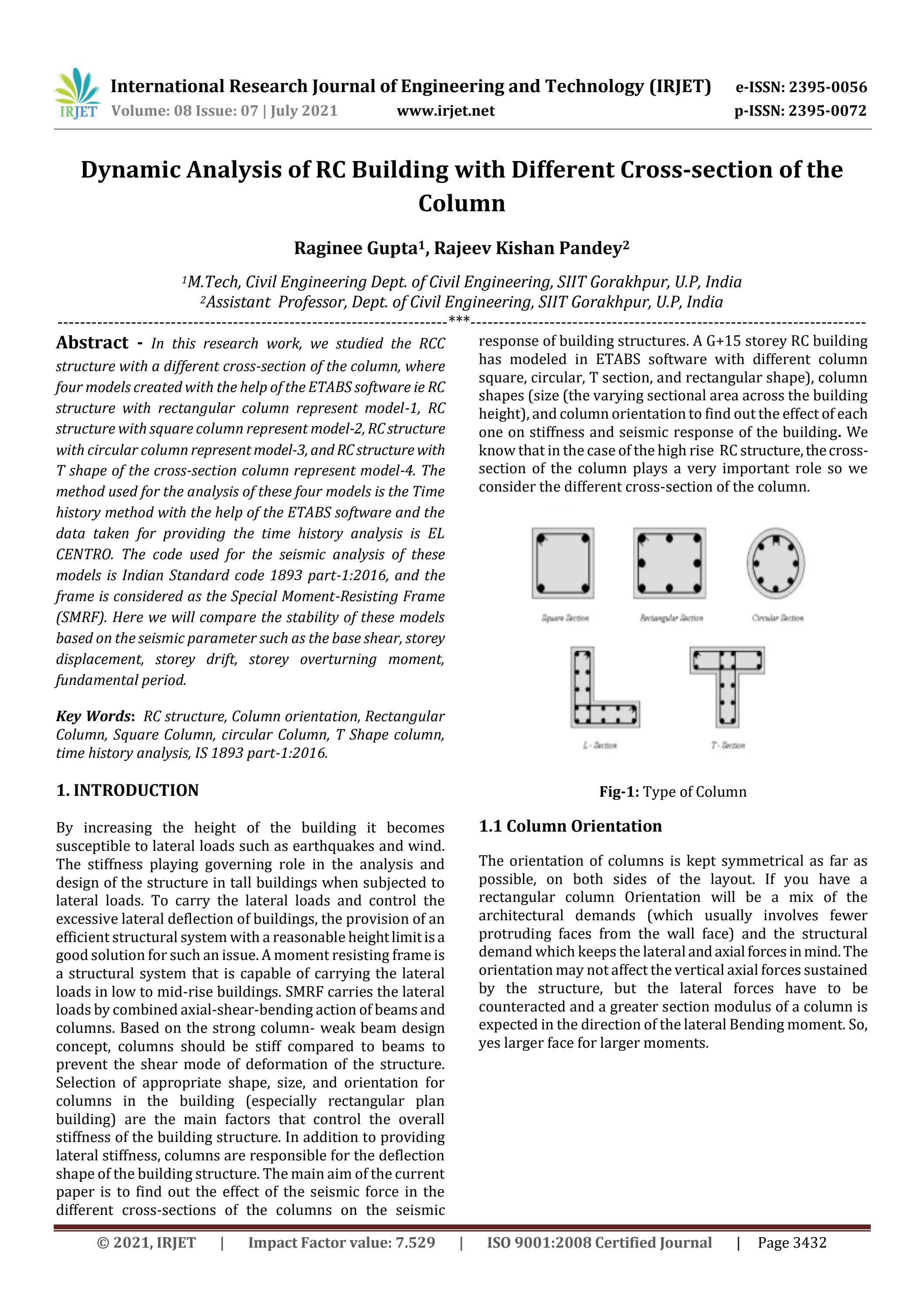 IRJET- Dynamic Analysis of RC Building with Different Cross-Section of ...