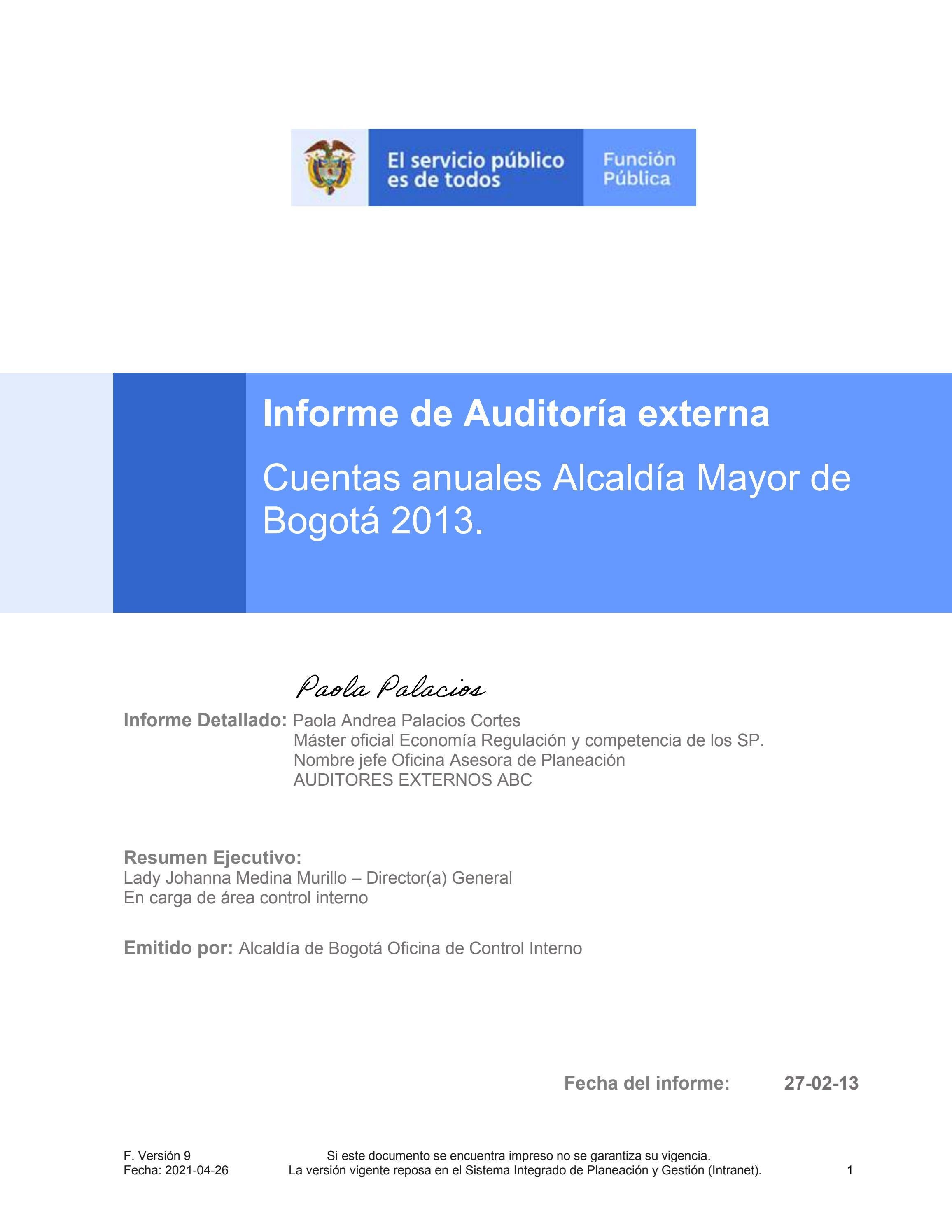 el plan de auditoria y el dictamen. Gracias by Paola Andrea Palacios ...