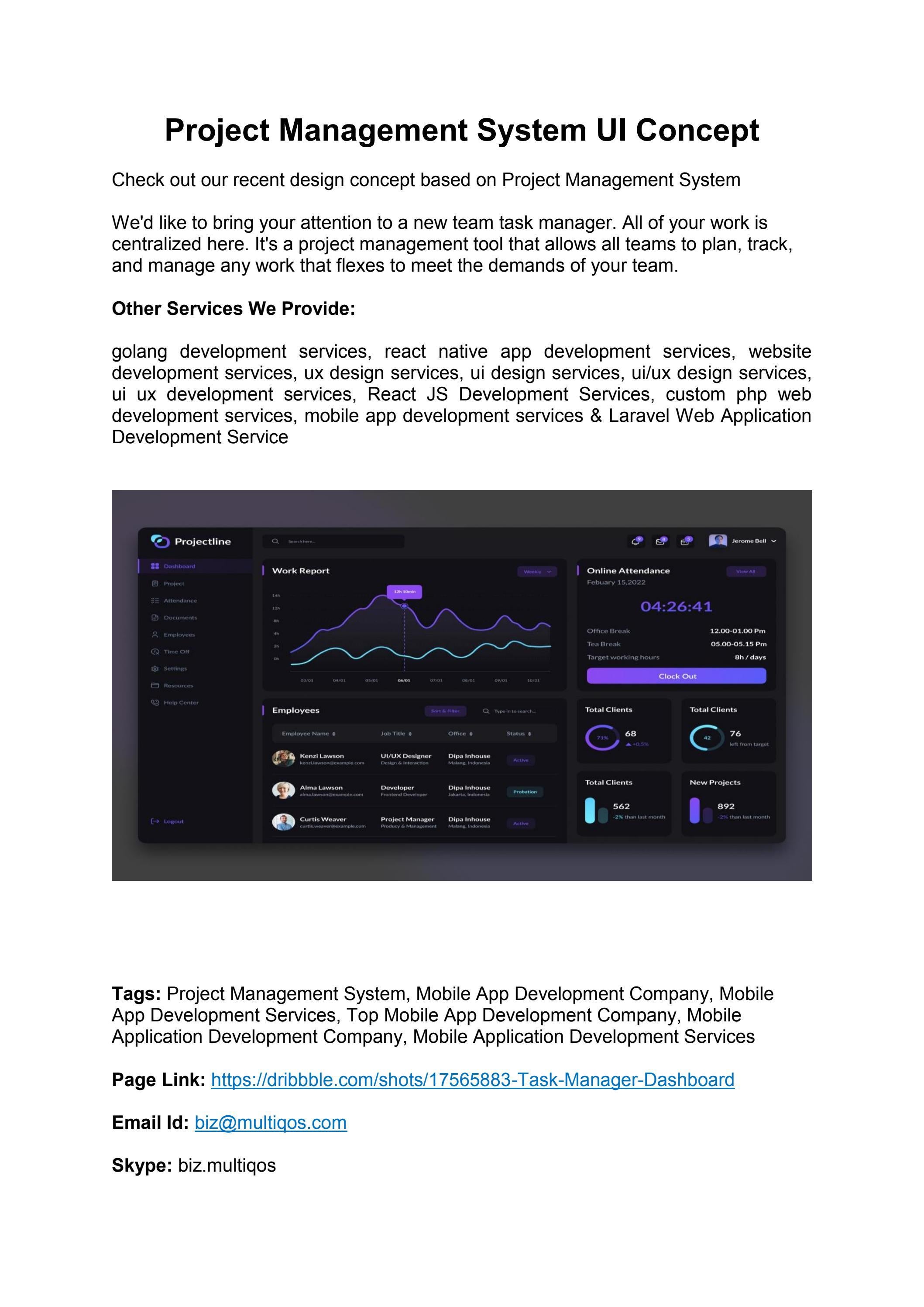 Project Management System UI Concept by MultiQoS Tech - Issuu
