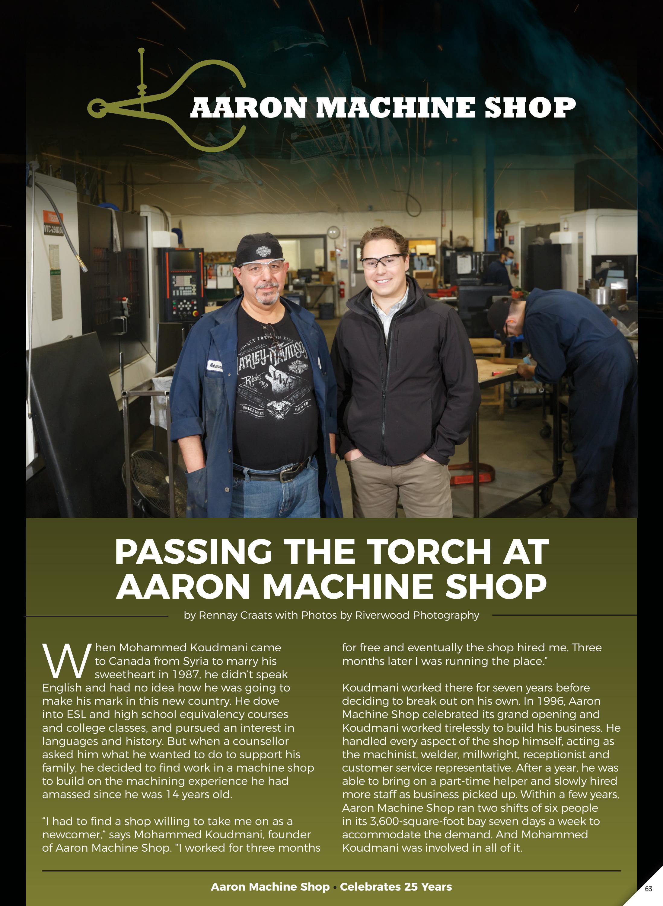 Aaron Machine Shop - Celebrating 25 Years by Business in Calgary - Issuu