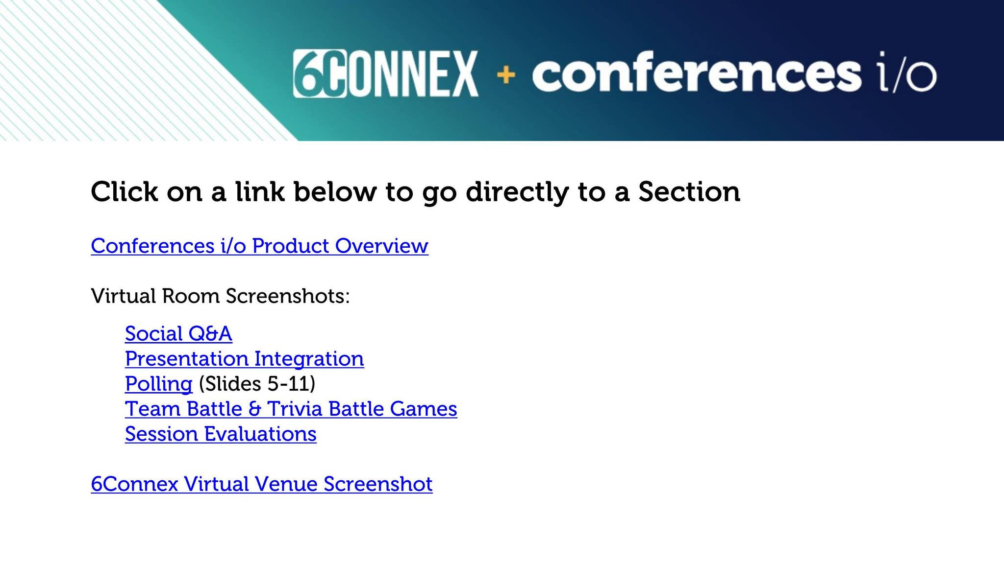Conferences IO brochure by 6CONNEX - Issuu