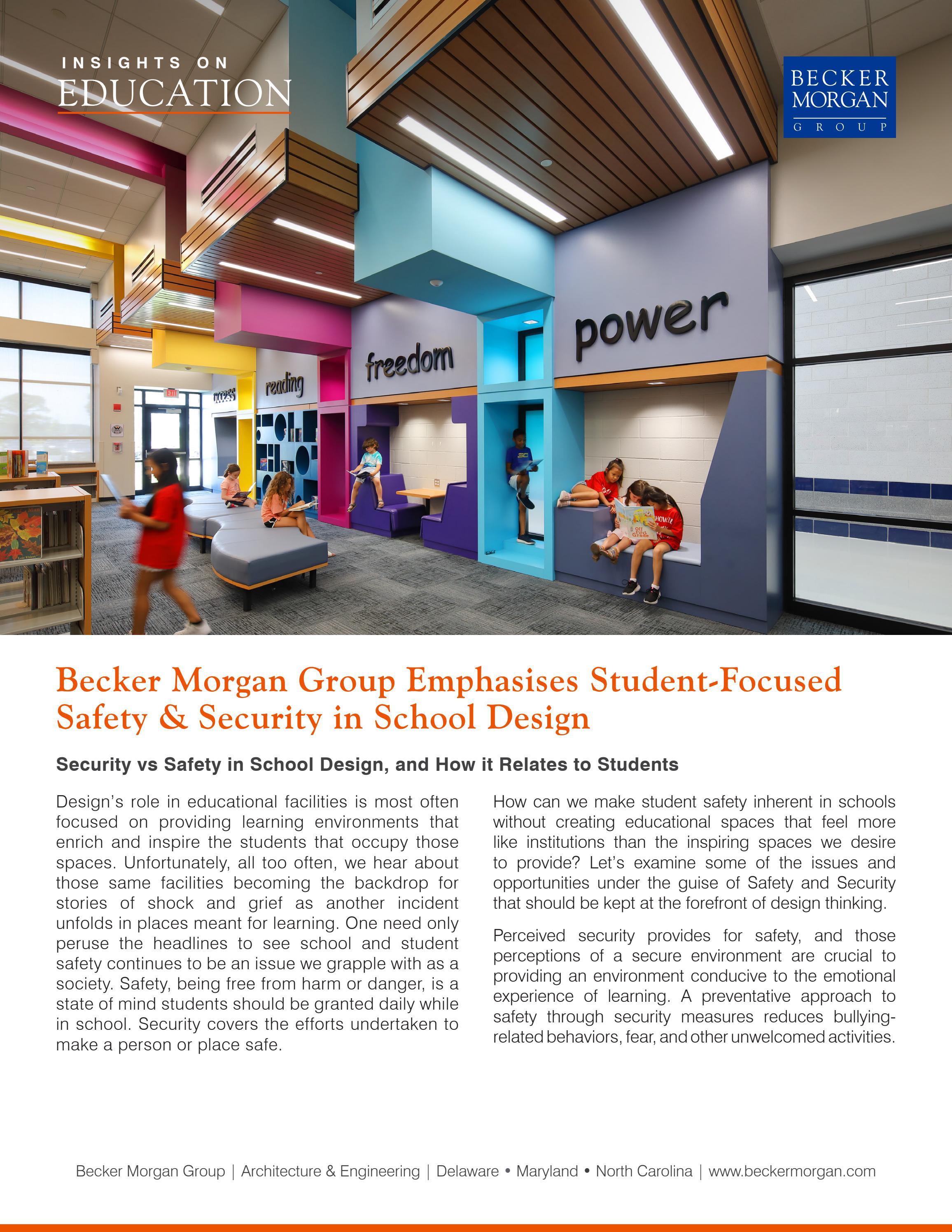 Student Focused Safety and Security in School Design by ...