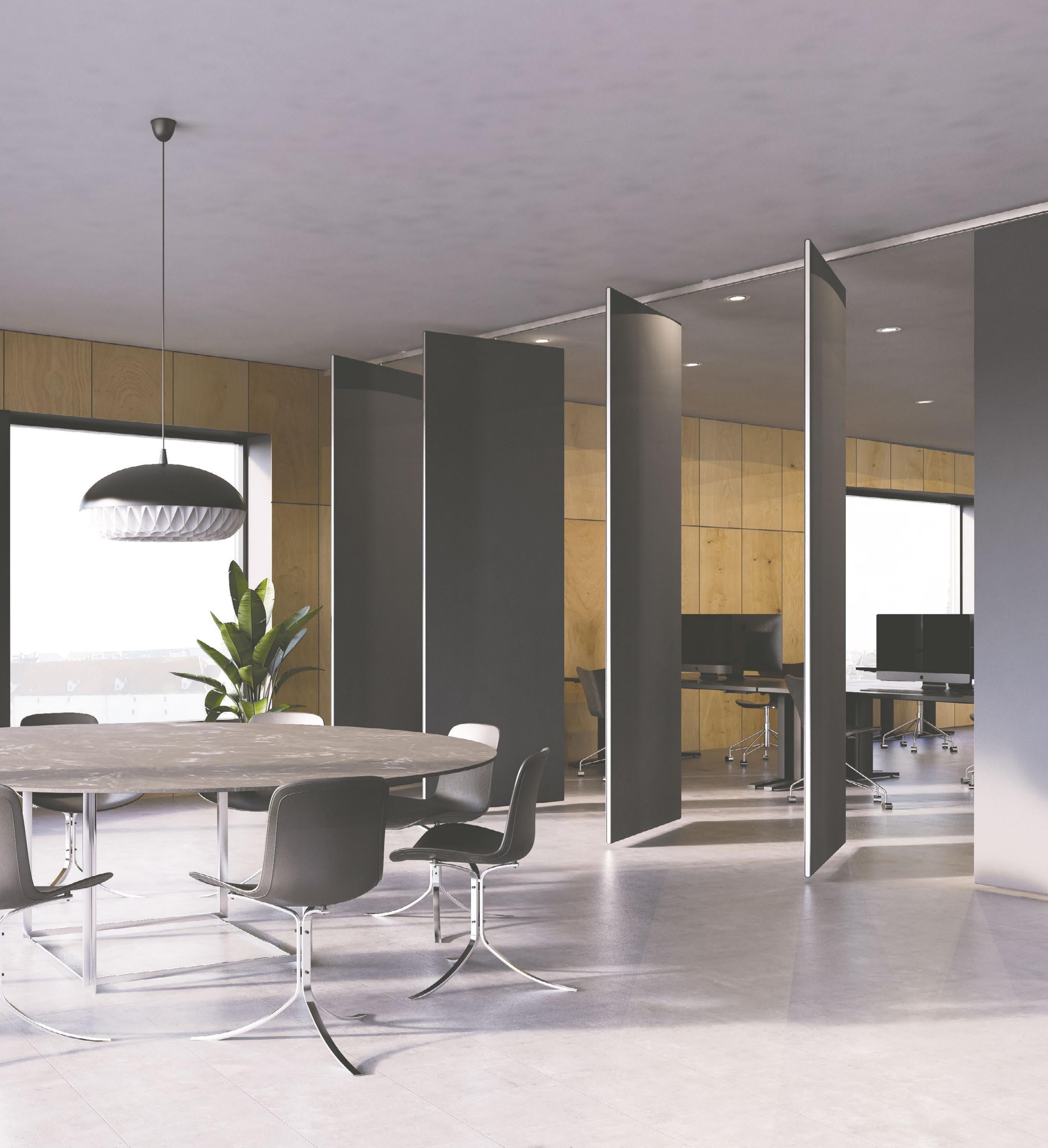 Kurage – Slide Panel Flex til restauranger, lounger, kontor, kaféer ...