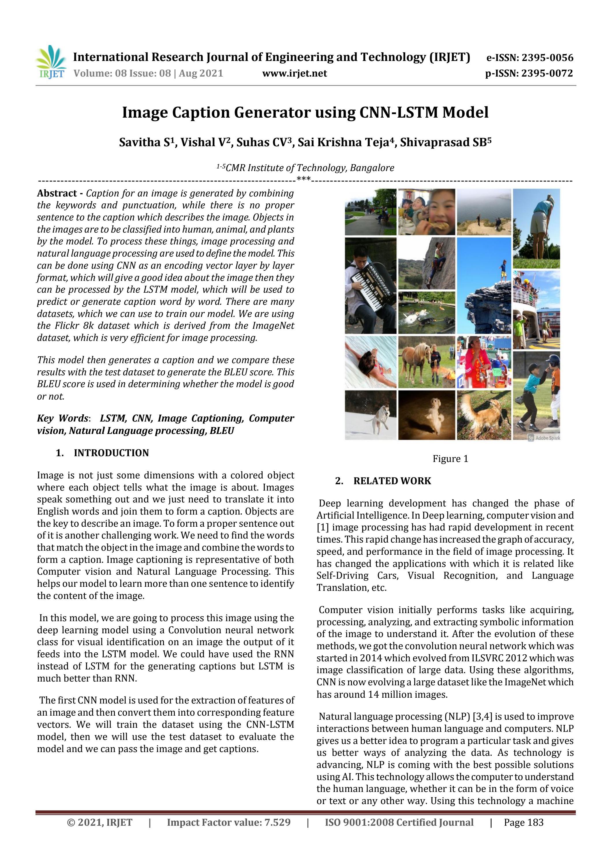 IRJET- Image Caption Generator using CNN-LSTM Model by IRJET Journal ...