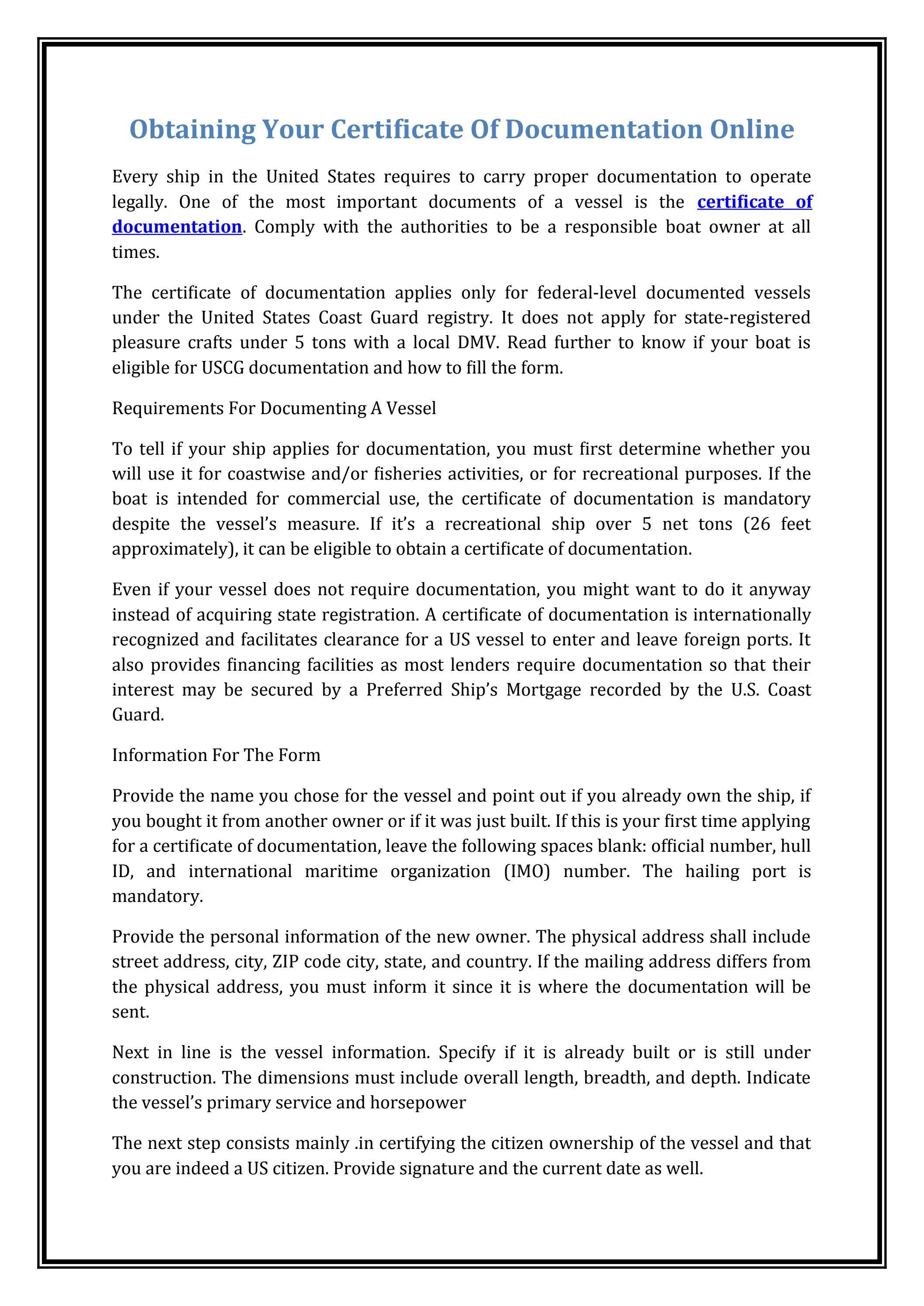 Obtaining Your Certificate of Documentation Online by Chirag Patel - Issuu