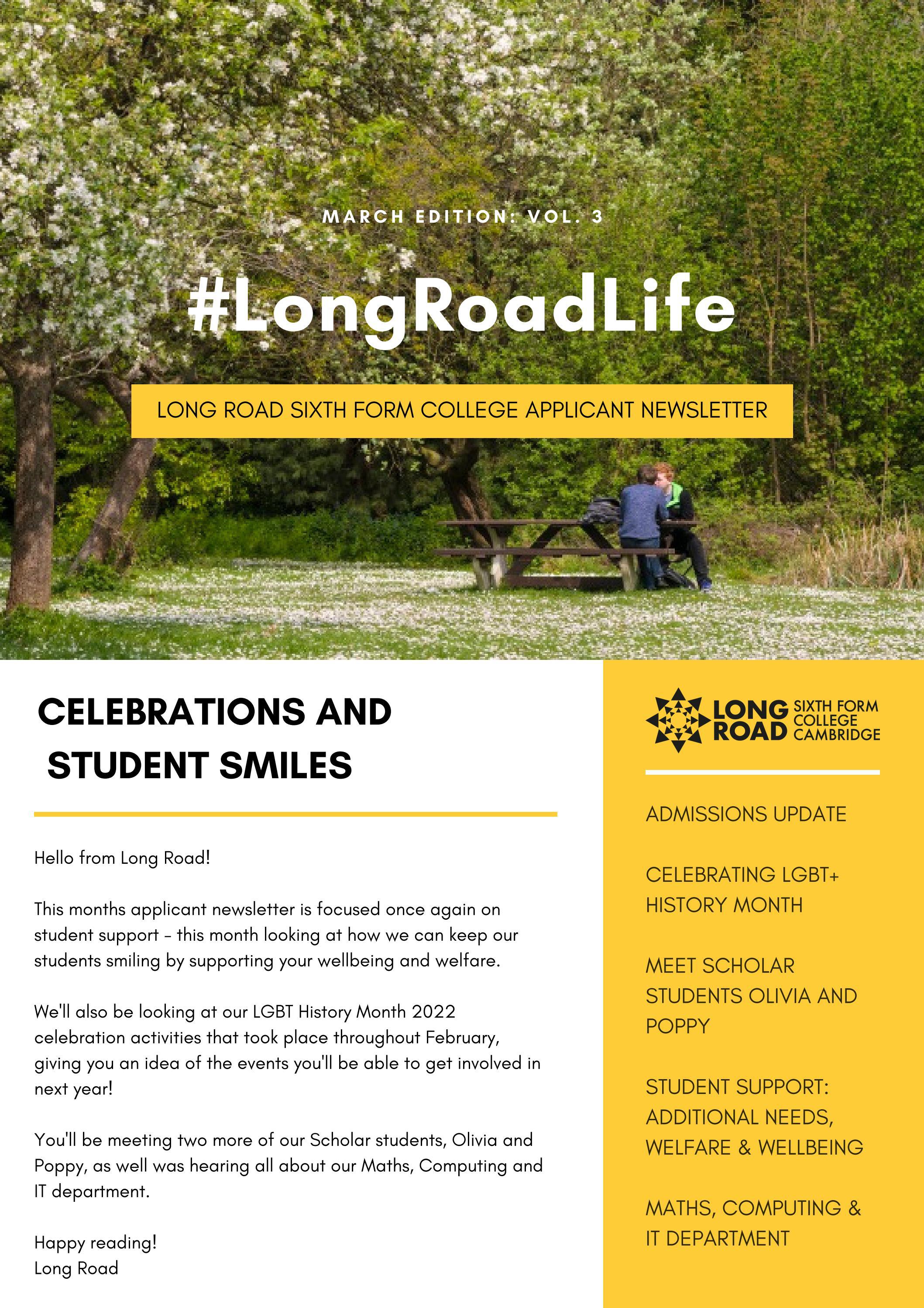 #LongRoadLife Applicant Newsletter - March Edition by Long Road Sixth ...