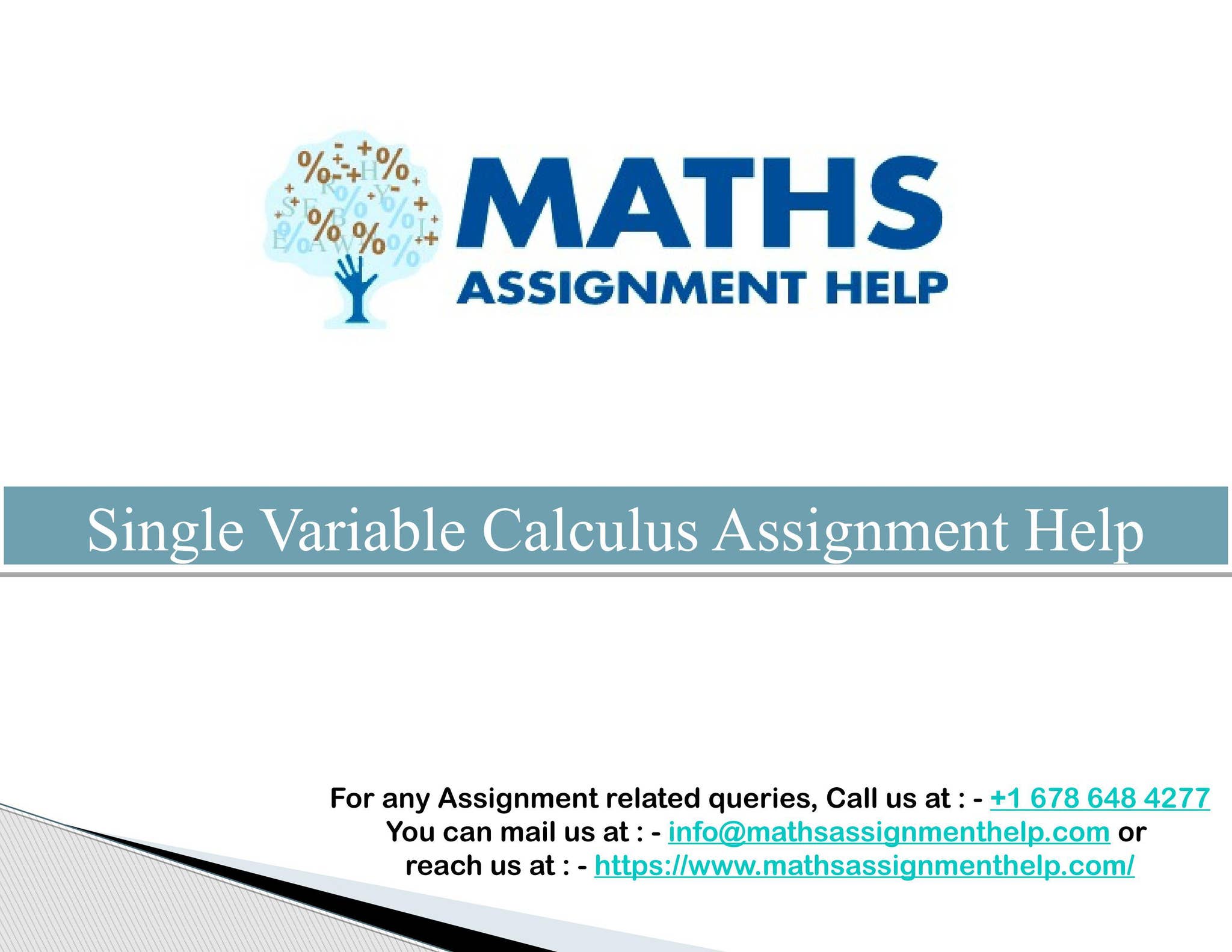 Single Variable Calculus Assignment Help by Maths Assignment Help - Issuu