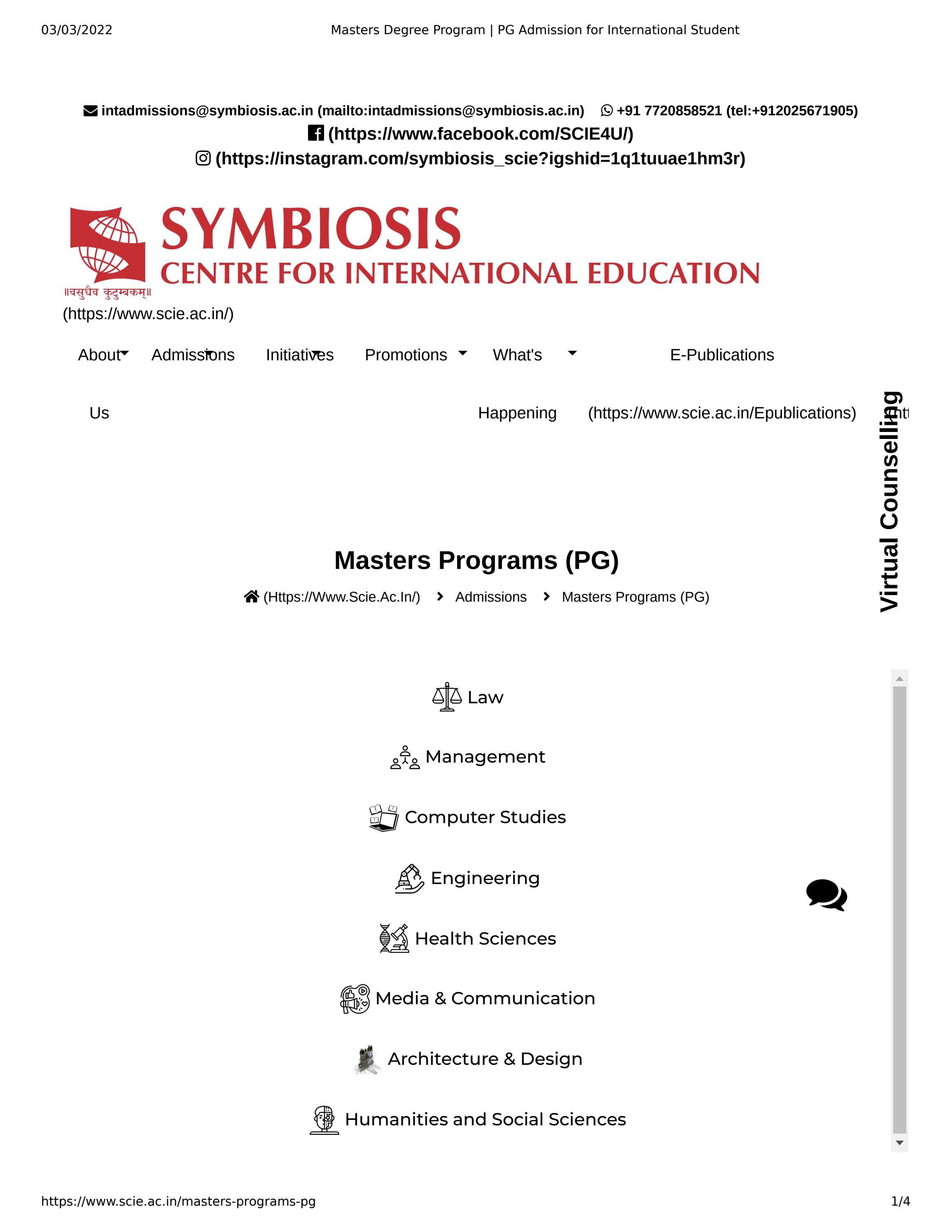 Masters Degree Program | PG Admission for International Student by ...