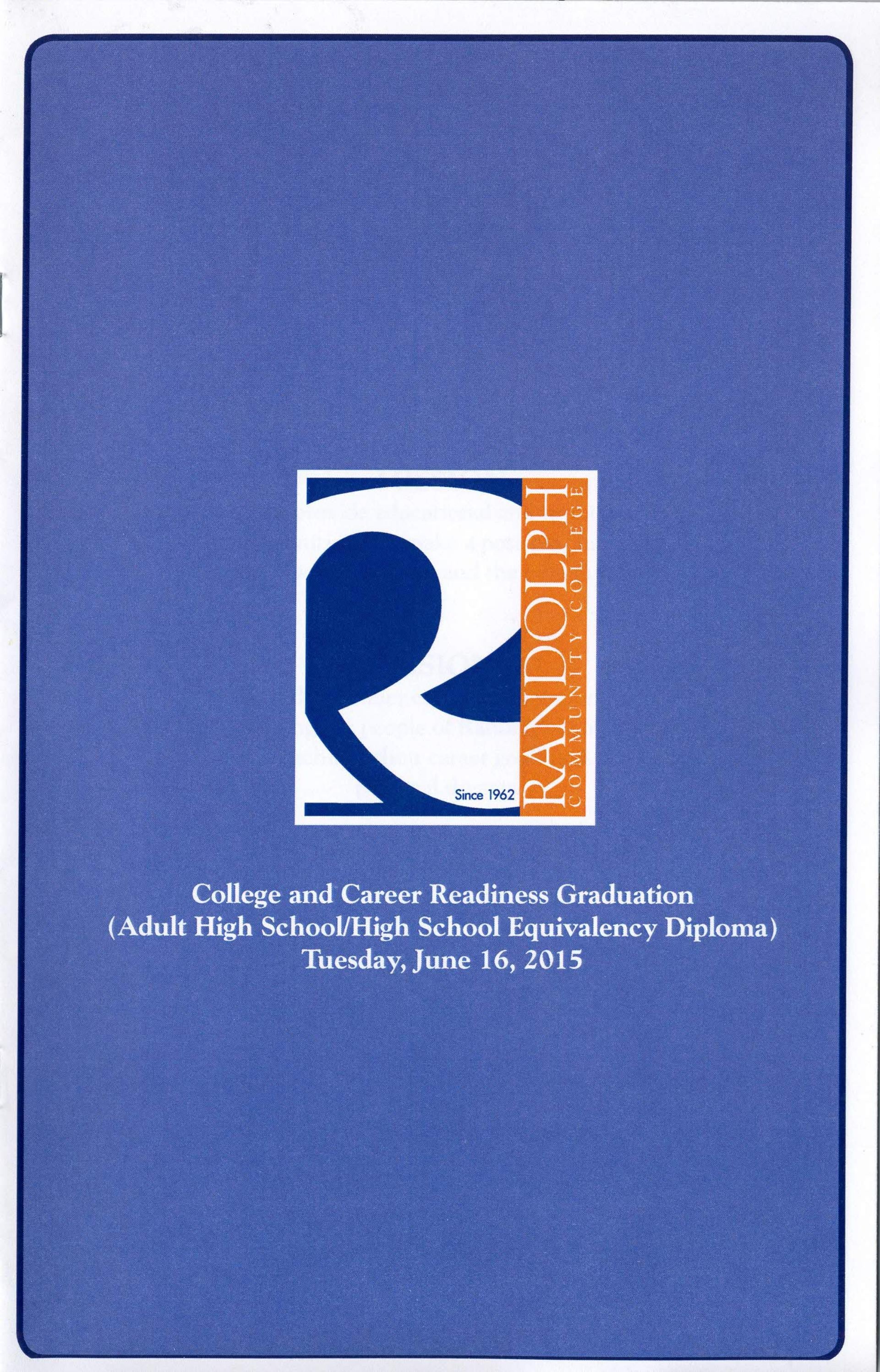 Graduation Program June 2015 AHS GED by Randolph CC Archives - Issuu
