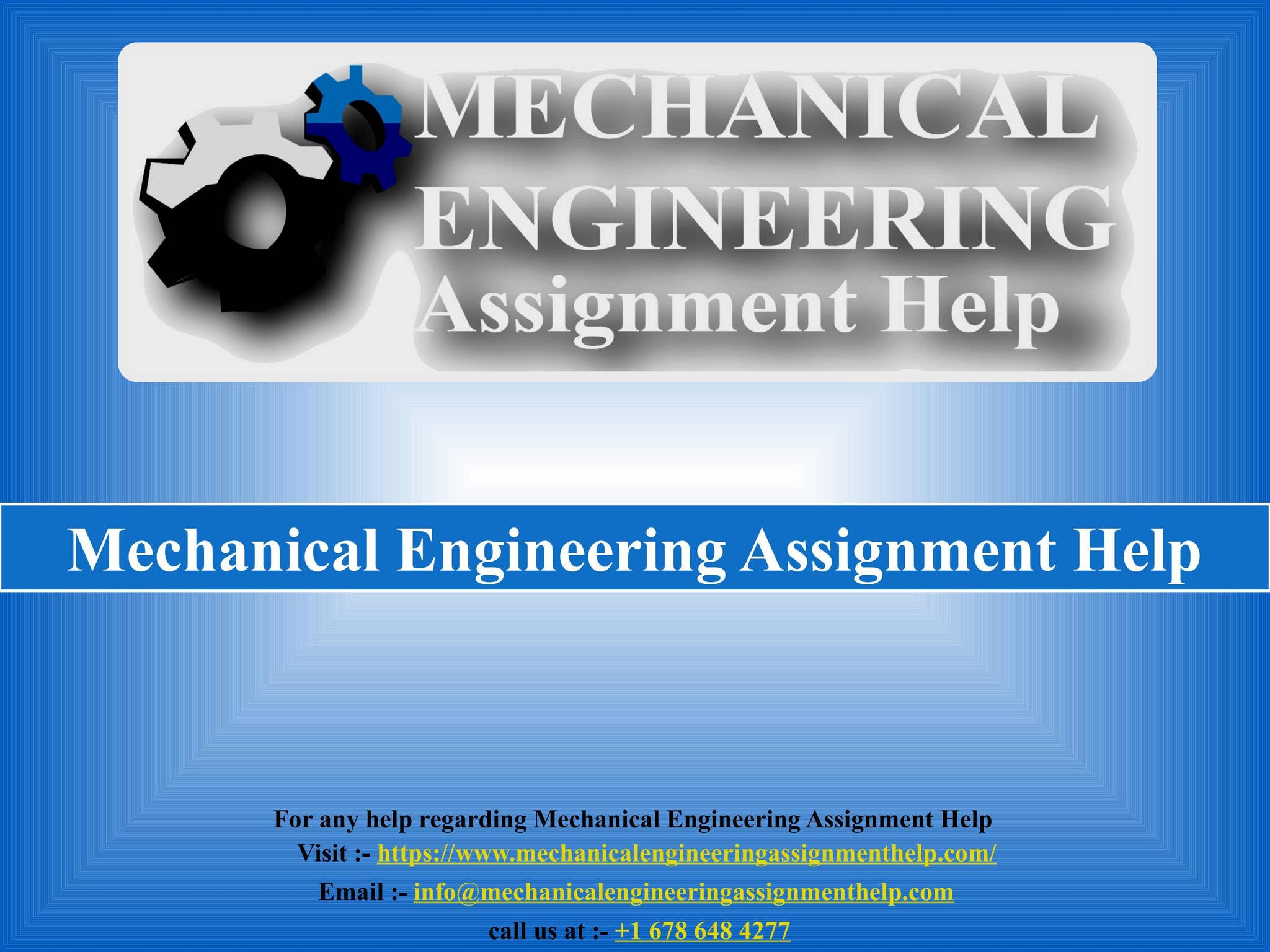 Mechanical Engineering Assignment Help by Mechanical Engineering ...