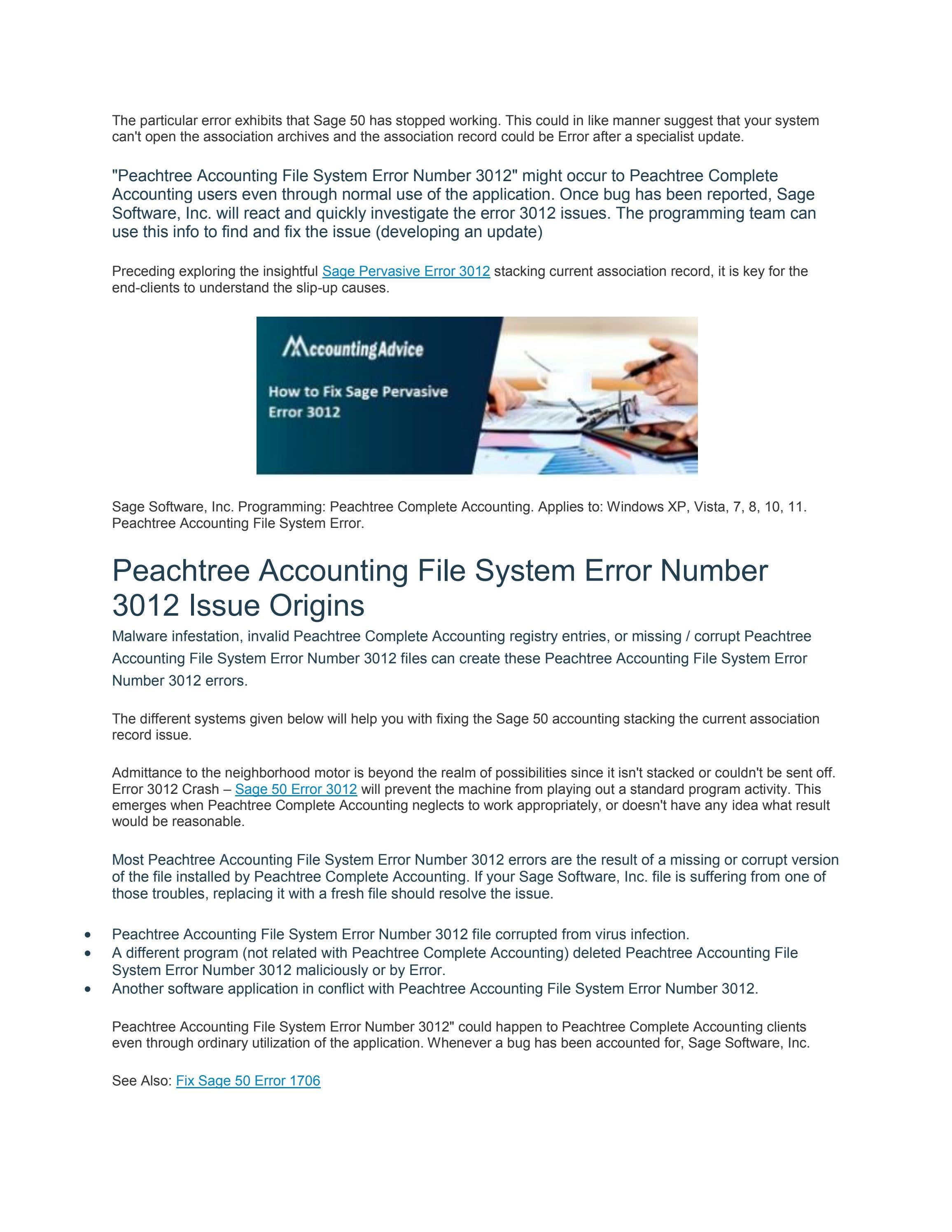 How To Fix Peachtree Complete Accounting Error 3012 by Jay Holmes - Issuu