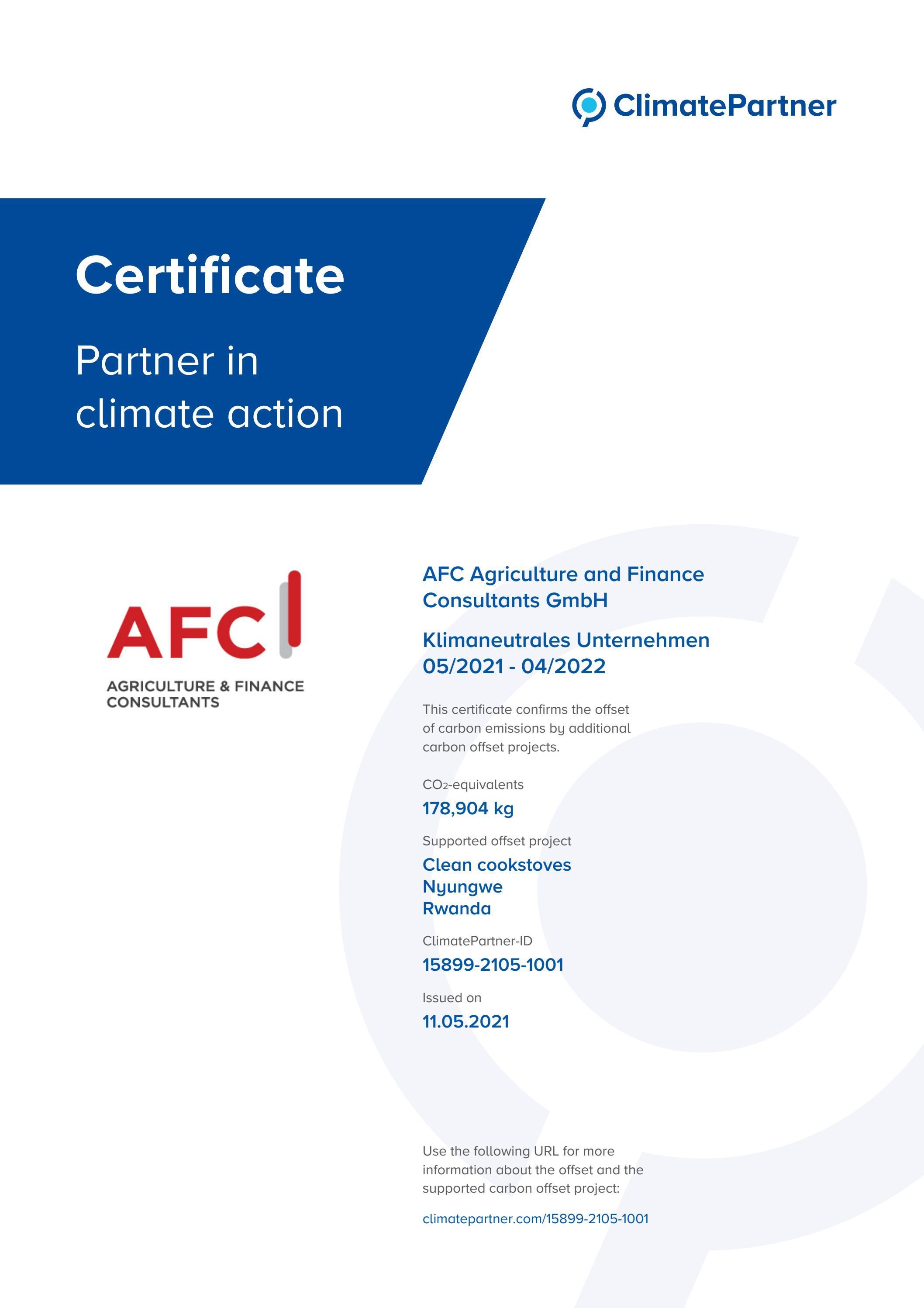 AFC climate neutral company certificate by GOPA AFC - Issuu