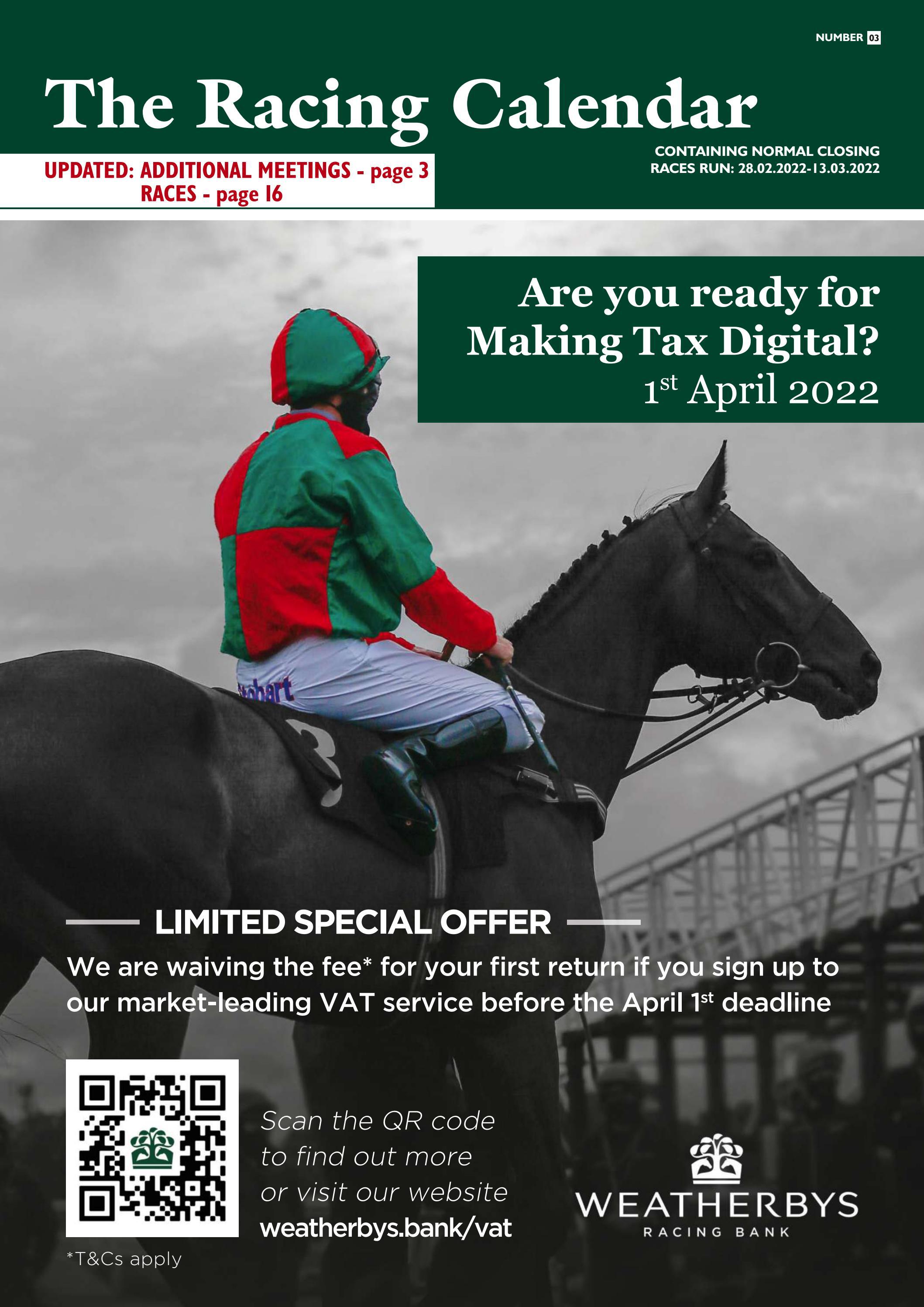 Racing Calendar - 28th February-13th March - Number 3 by Weatherbys - Issuu