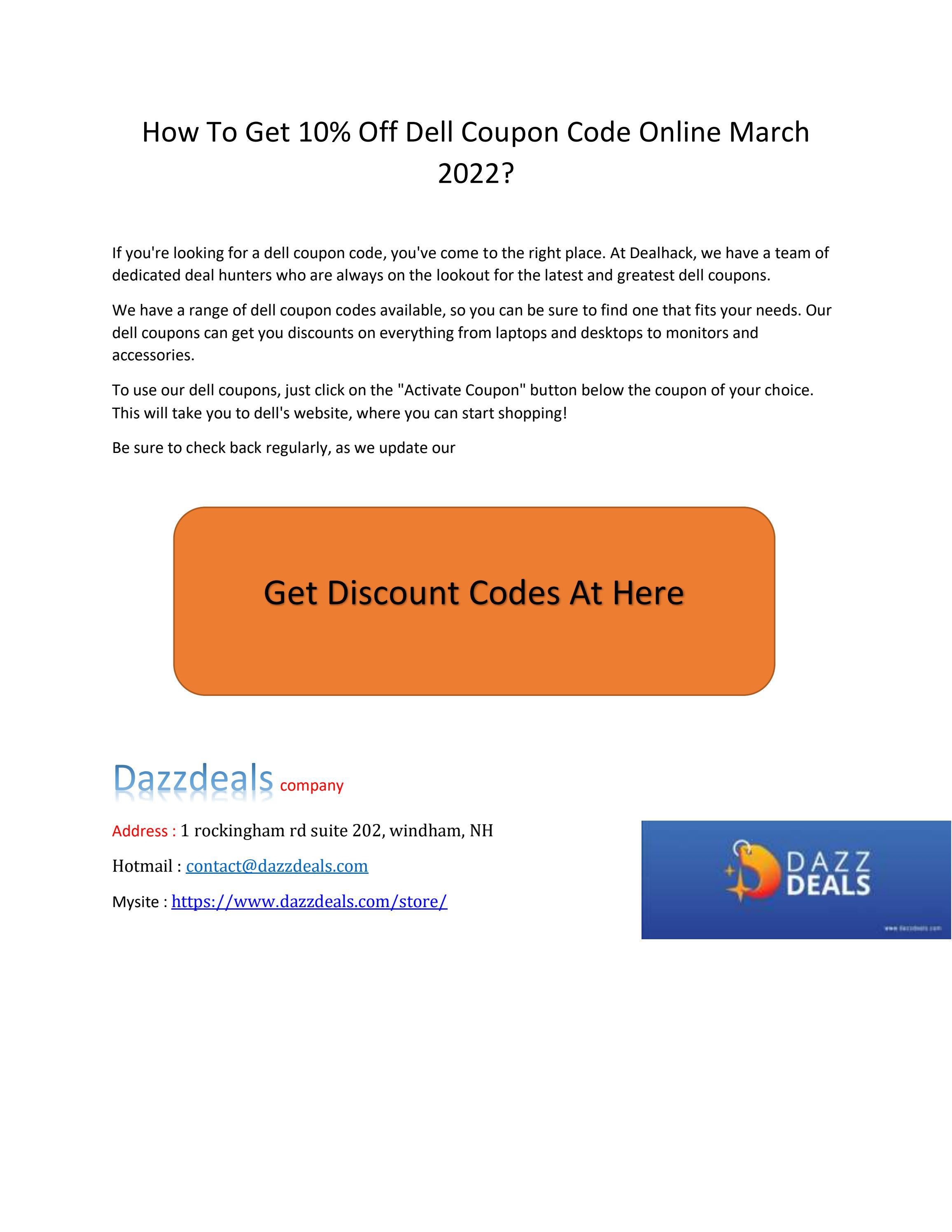 How To Get 10% Off Dell Coupon Code Online March 2022? by anniebowen ...