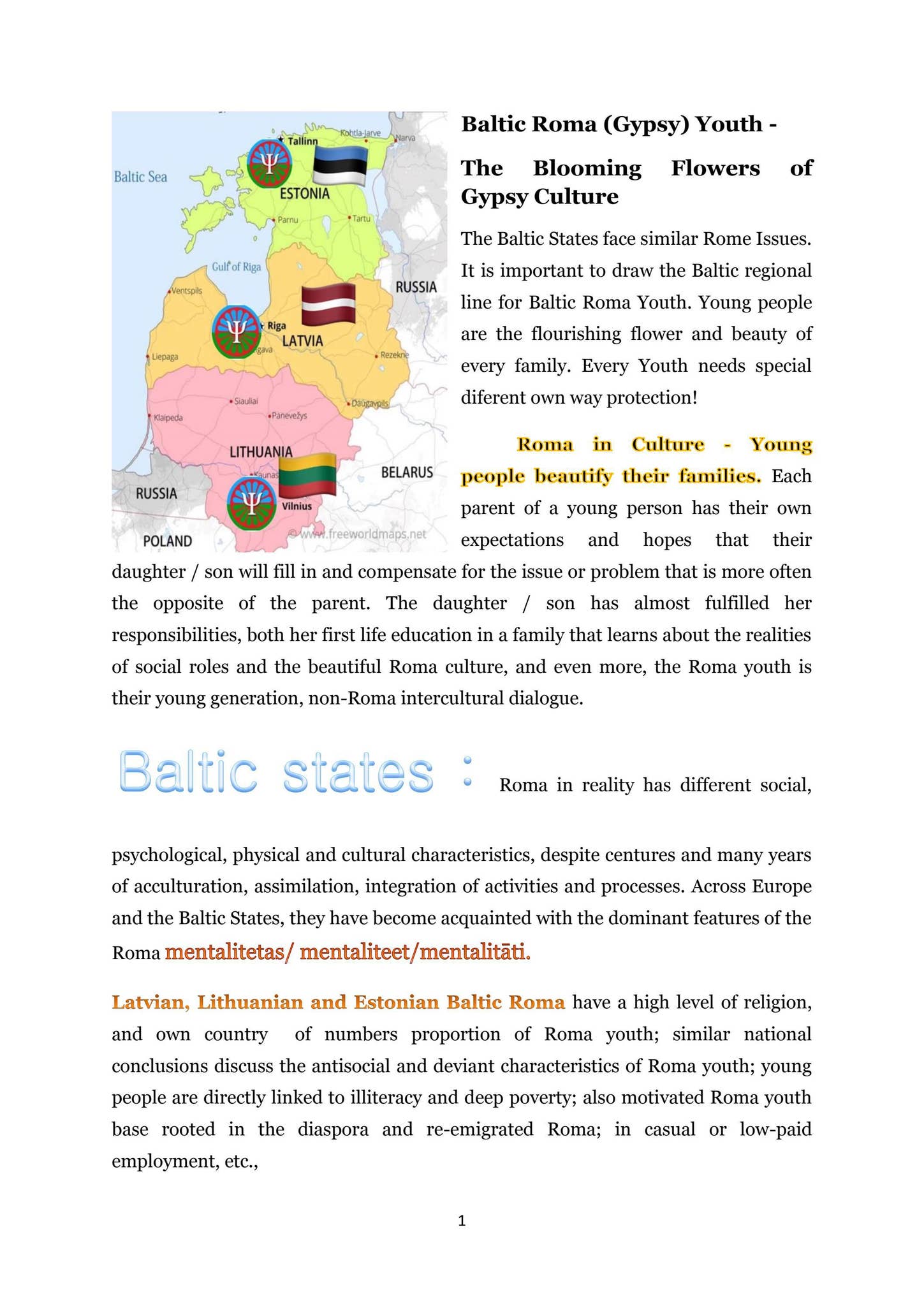 Baltic Roma(Gypsy)Youth - The Blooming Flowers of Gypsy Culture ...