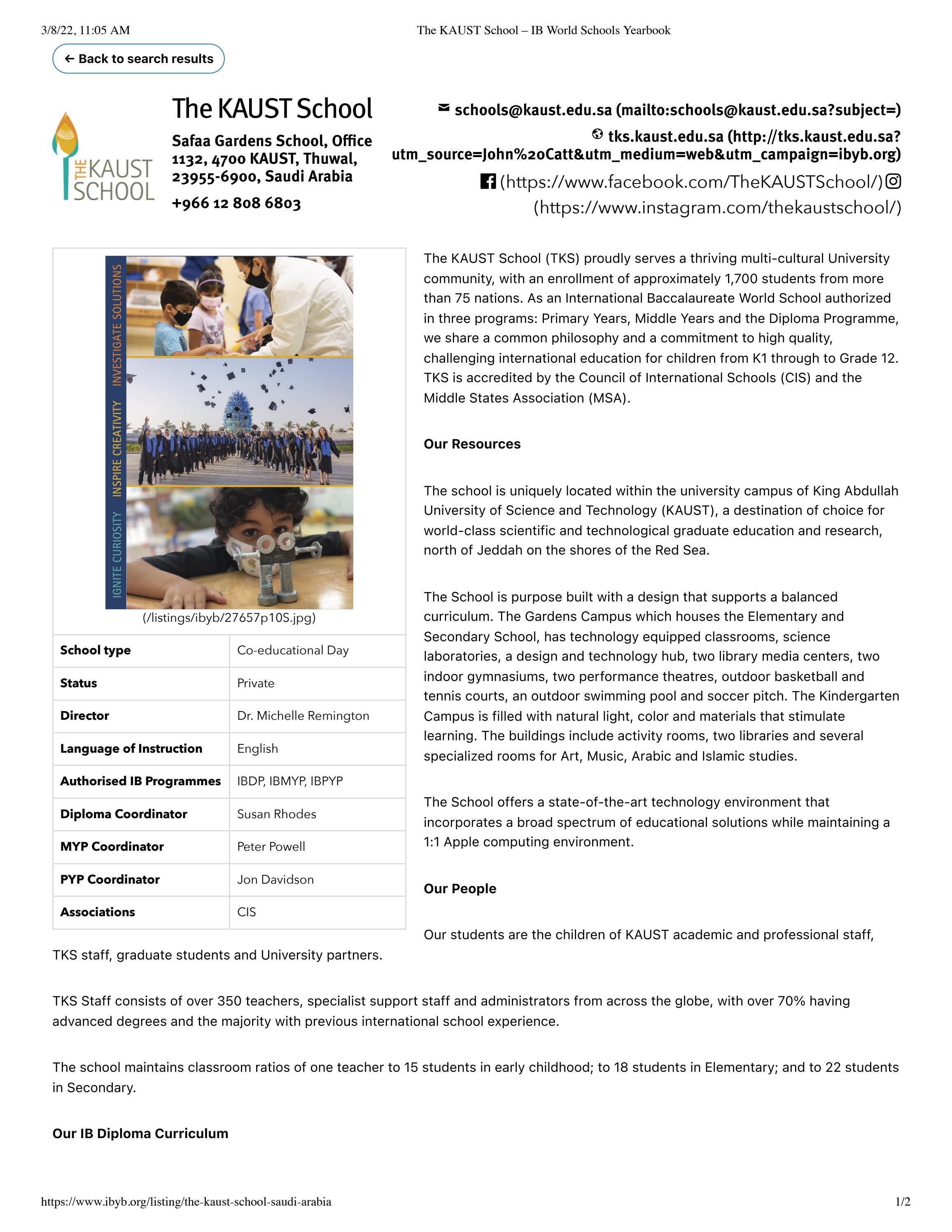 The KAUST School IB Profile 2022 by The KAUST School - Issuu