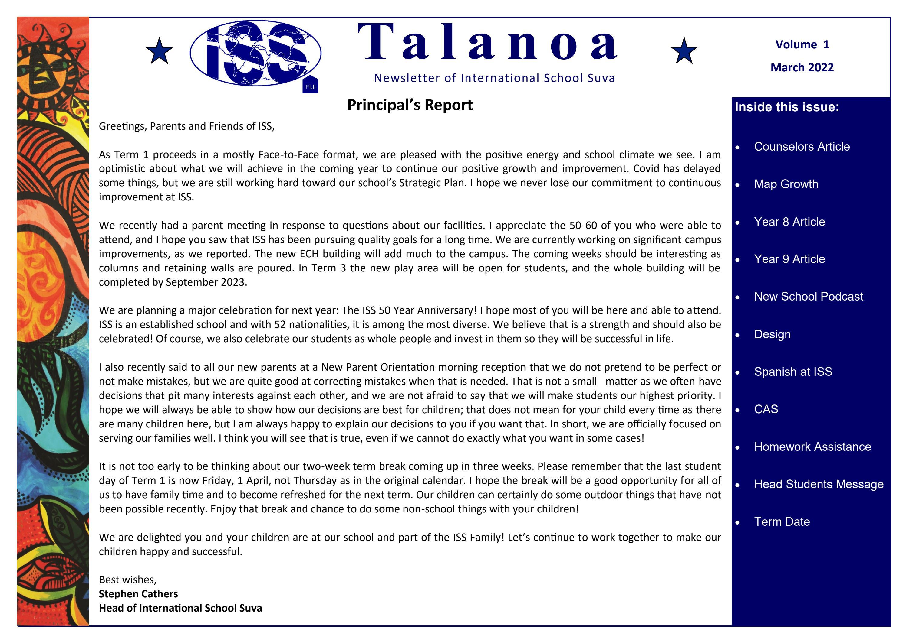 2022 Talanoa Volume 1 by International School Suva - Issuu