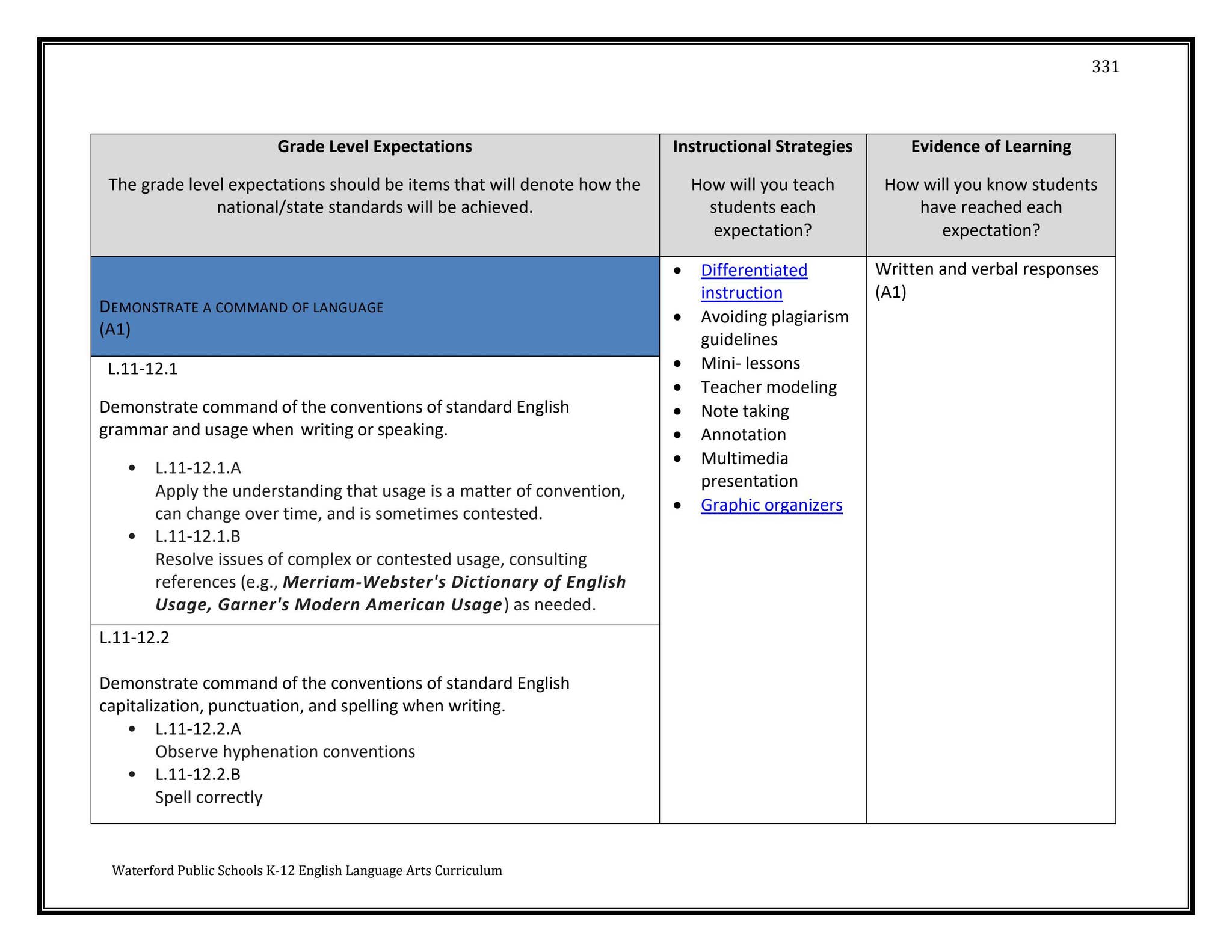 WPS - English Language Arts Curriculum (9-12) by Waterford Public ...