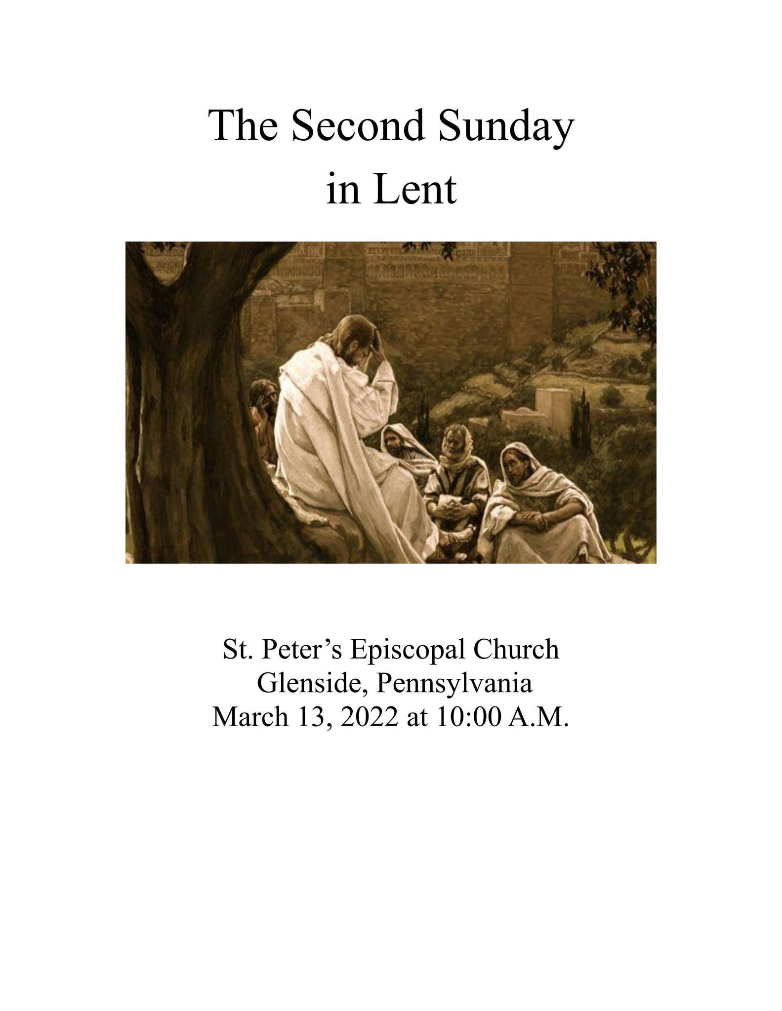 The Second Sunday in Lent by stpeter654 - Issuu
