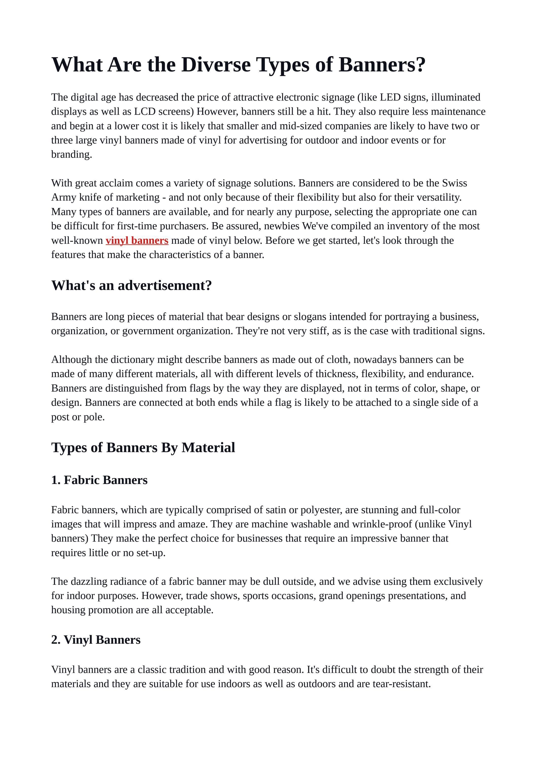 What Are the Diverse Types of Banners? by SignsSA - Issuu