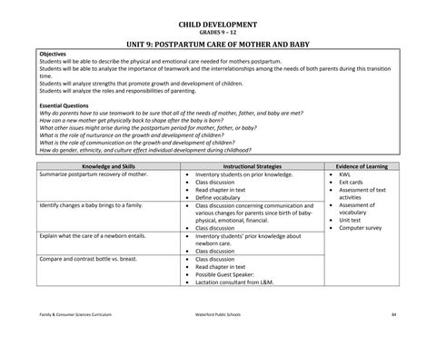 WPS - Family and Consumer Sciences Curriculum by Waterford Public ...