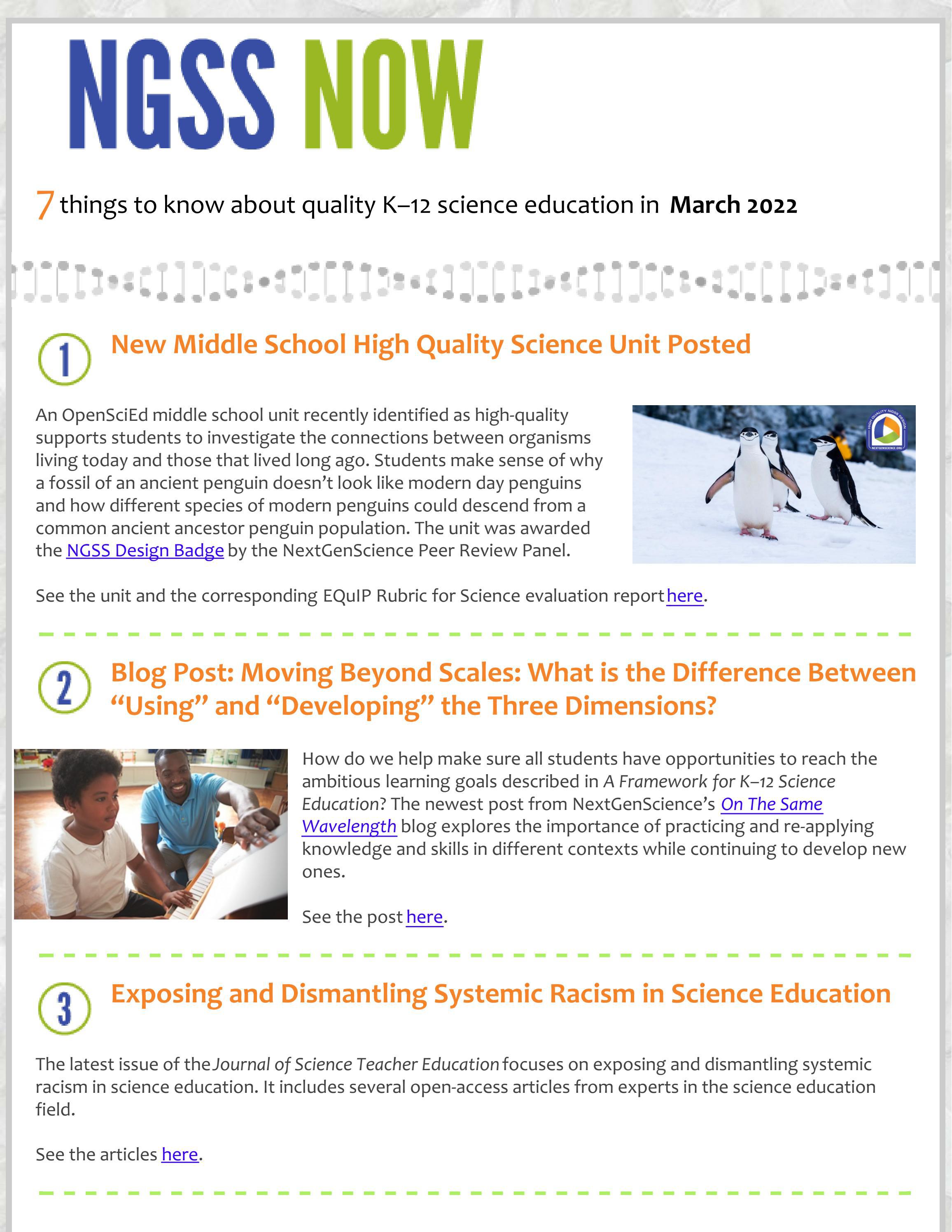 March 2022 NGSS Now Newsletter by NextGenScience - Issuu