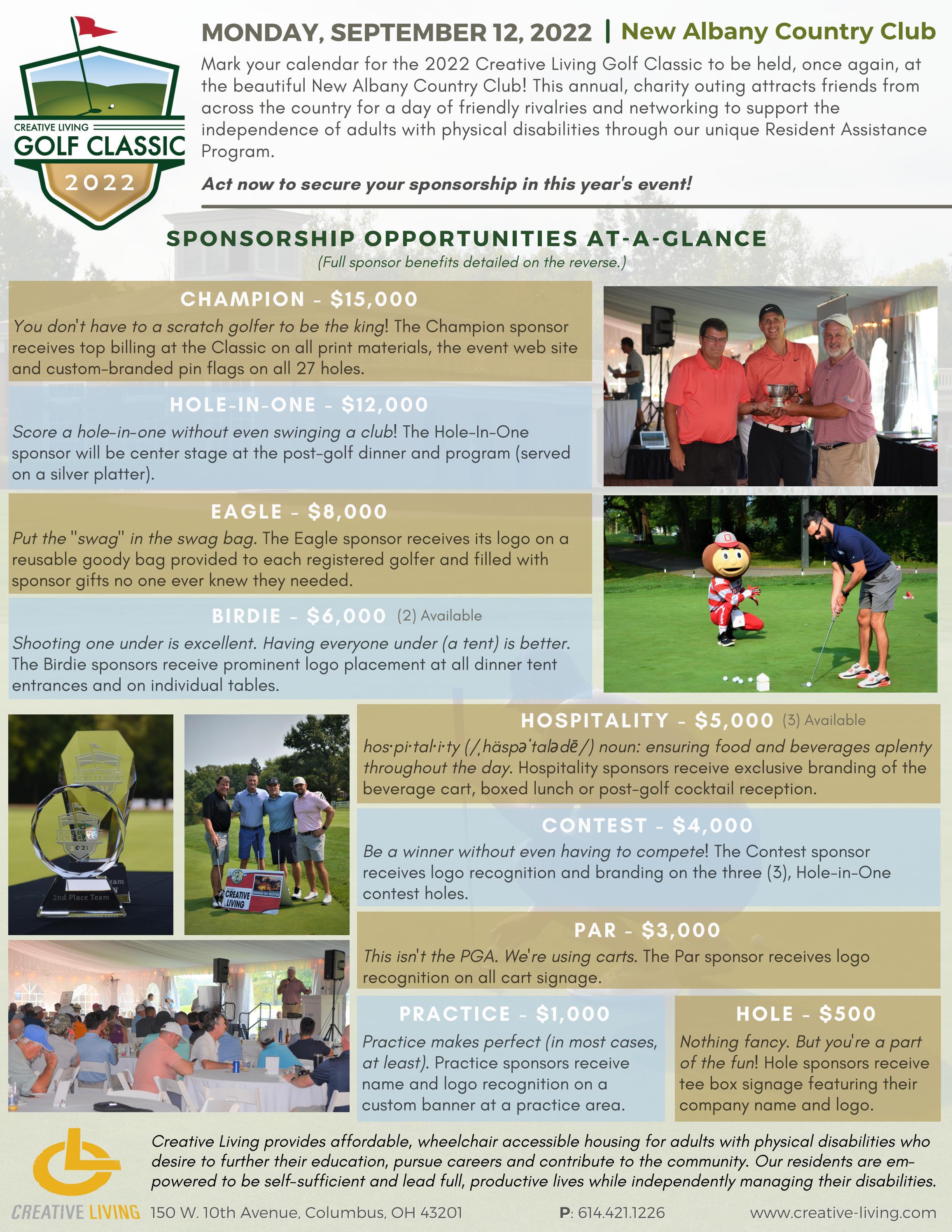 2022 Creative Living Golf Classic Sponsorship Opportunities by ...