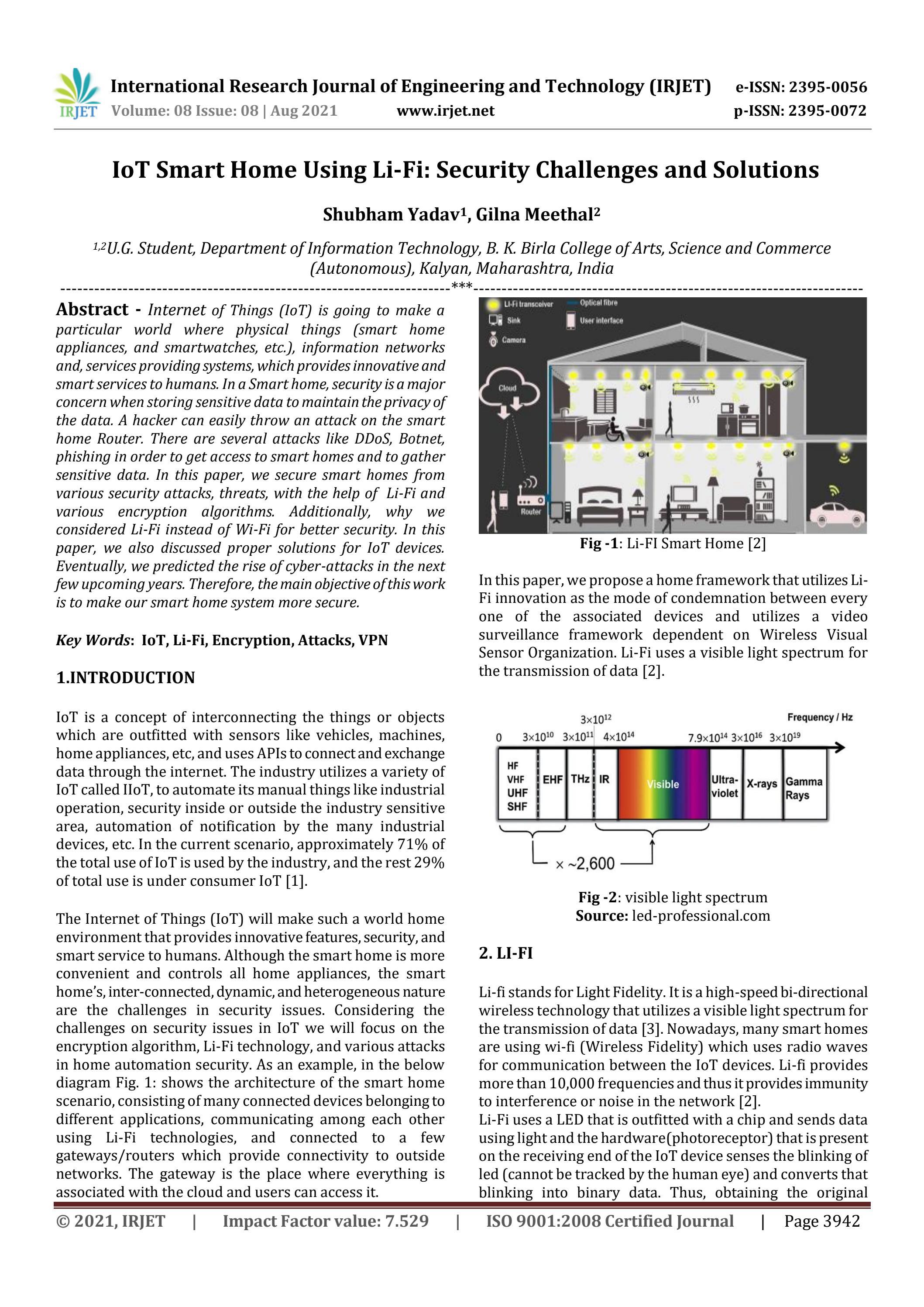 IRJET- IoT Smart Home using Li-Fi: Security Challenges and Solutions by IRJET Journal - Issuu