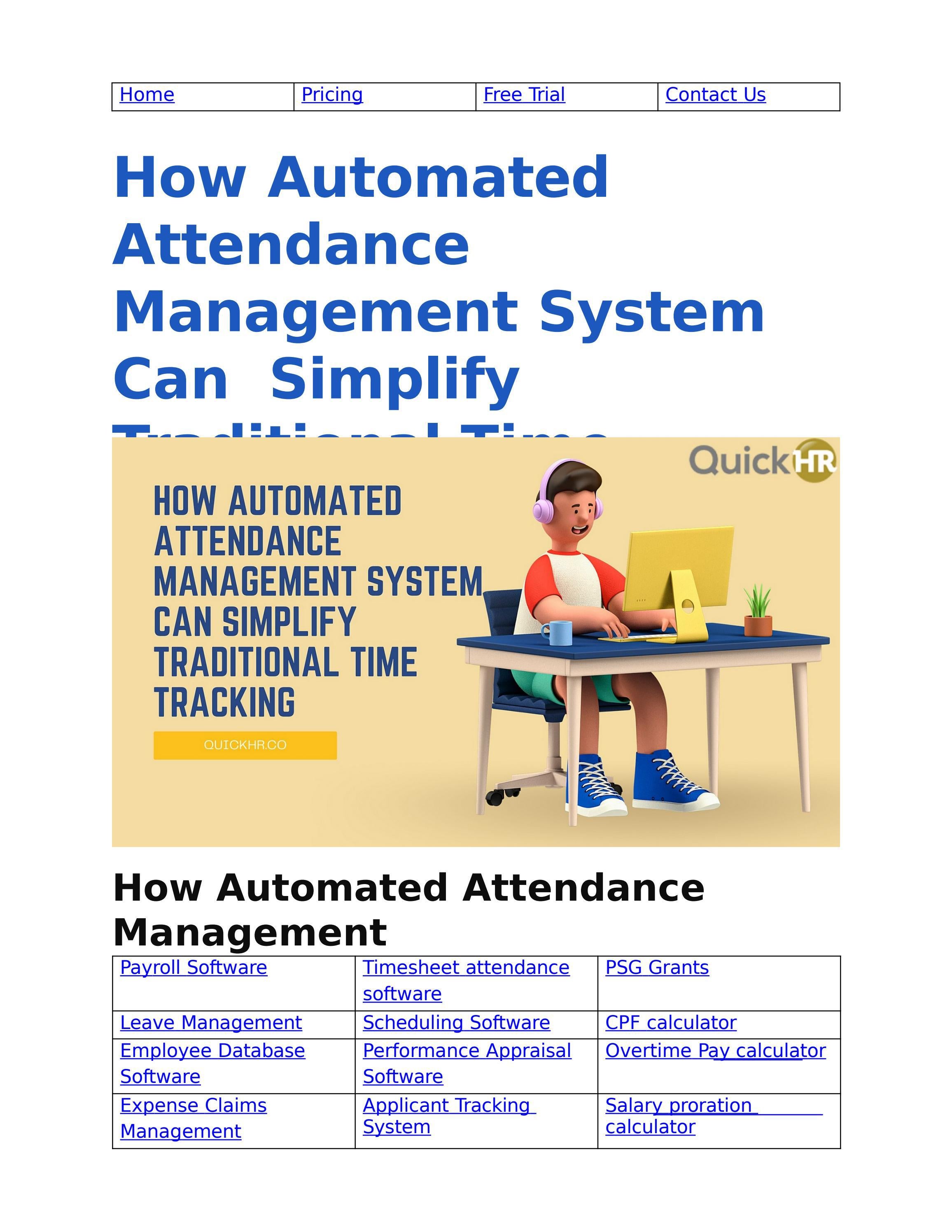 How an automated attendance management system can make time tracking ...