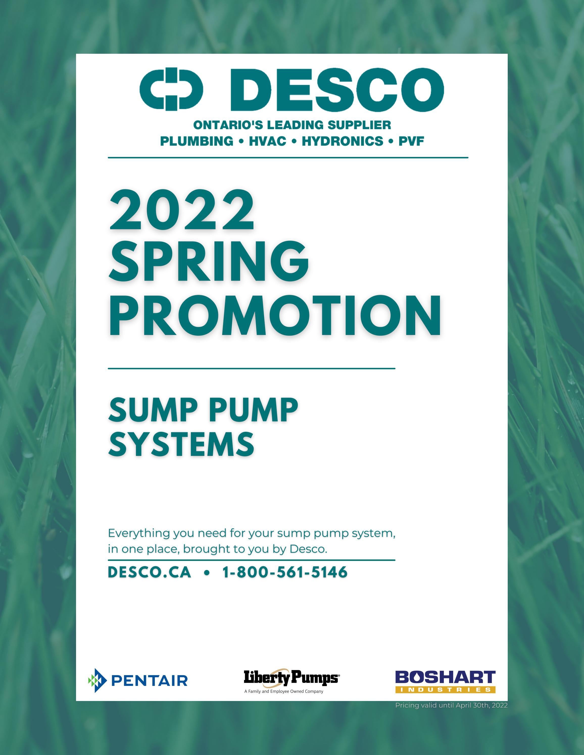 Desco 2022 Spring Promotion - Sump Pump Systems by Desco - Issuu