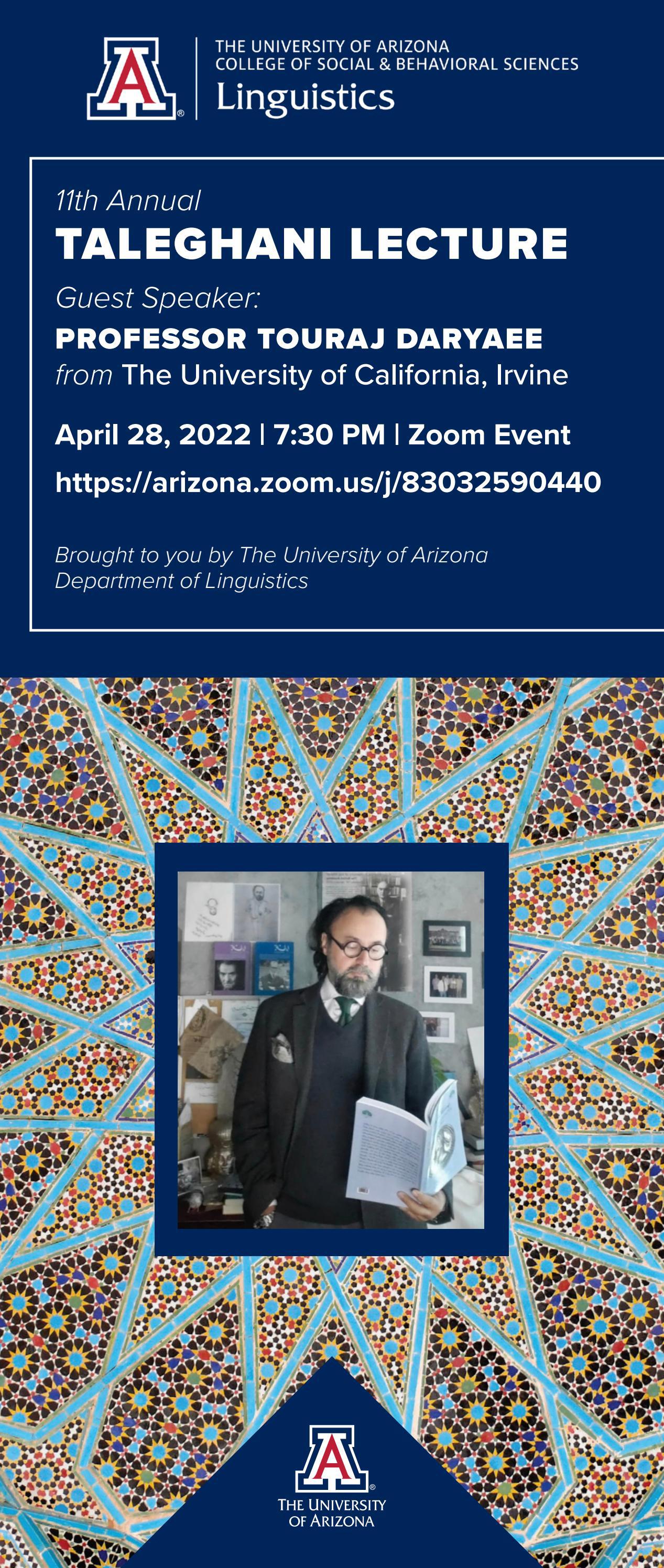 Taleghani Lecture Brochure 2022 by UA College of Social & Behavioral ...