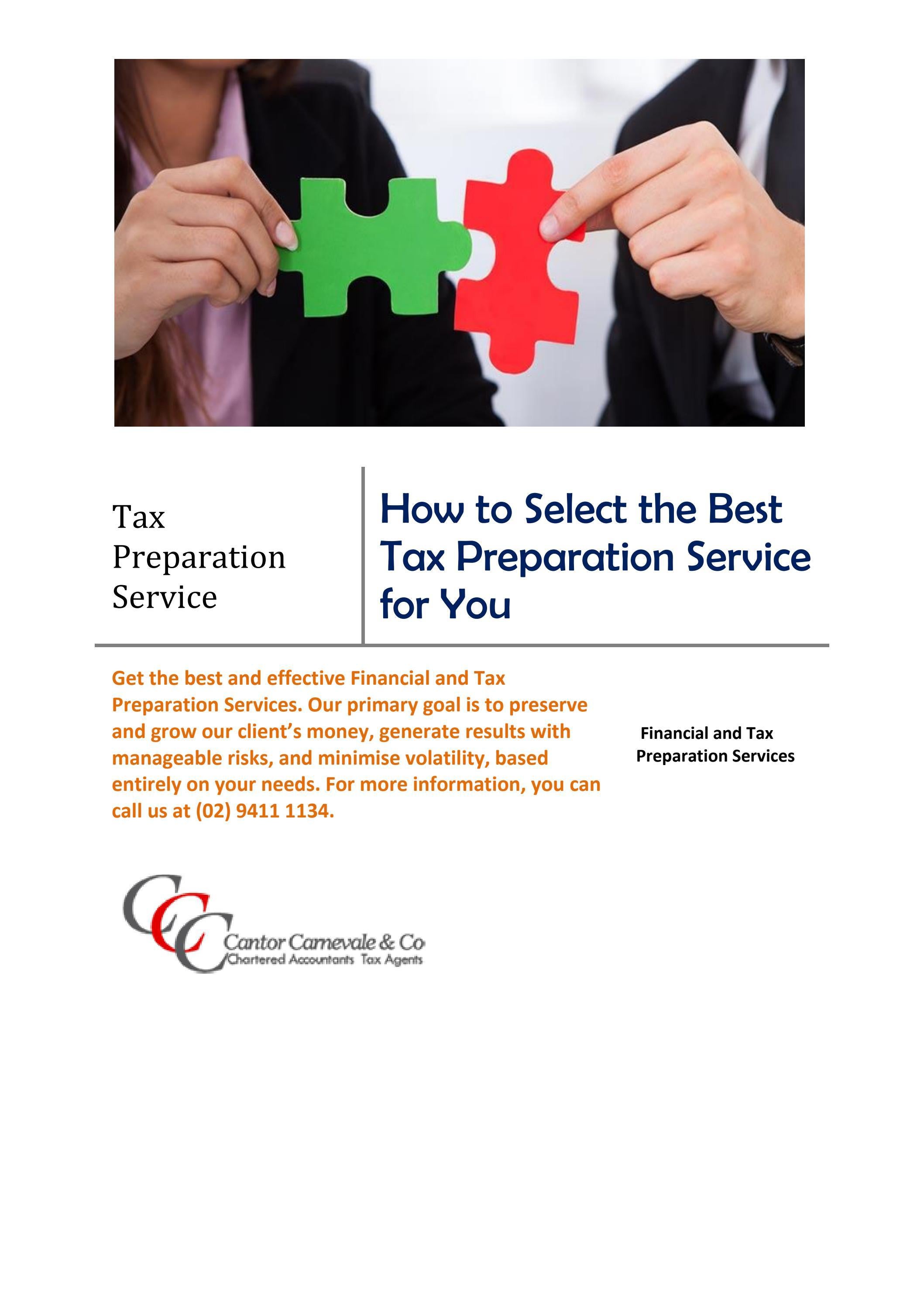 How to Select the Best Tax Preparation Service for You by Cantor ...
