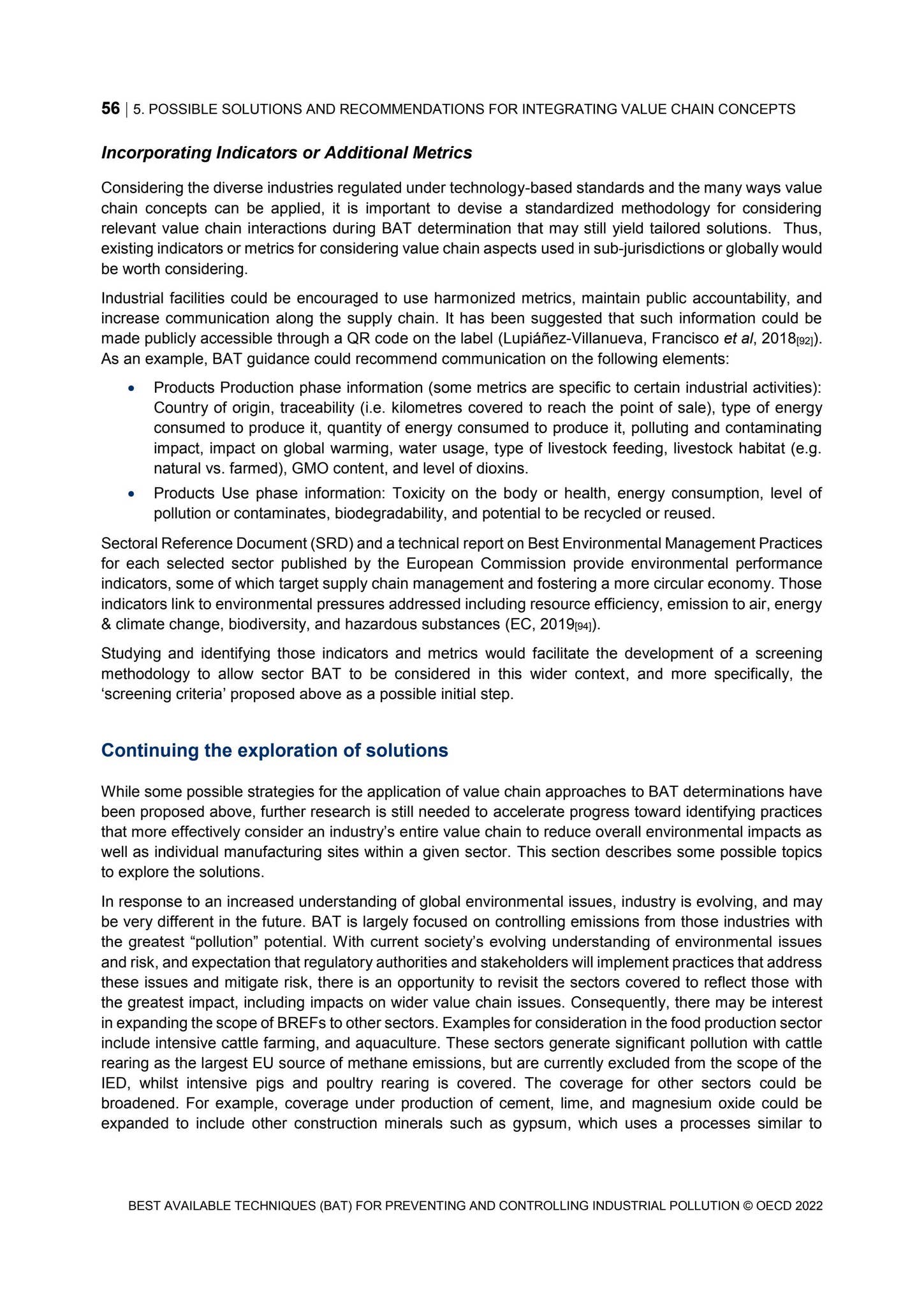 Value chain approaches to determining Best Available Techniques (BAT ...
