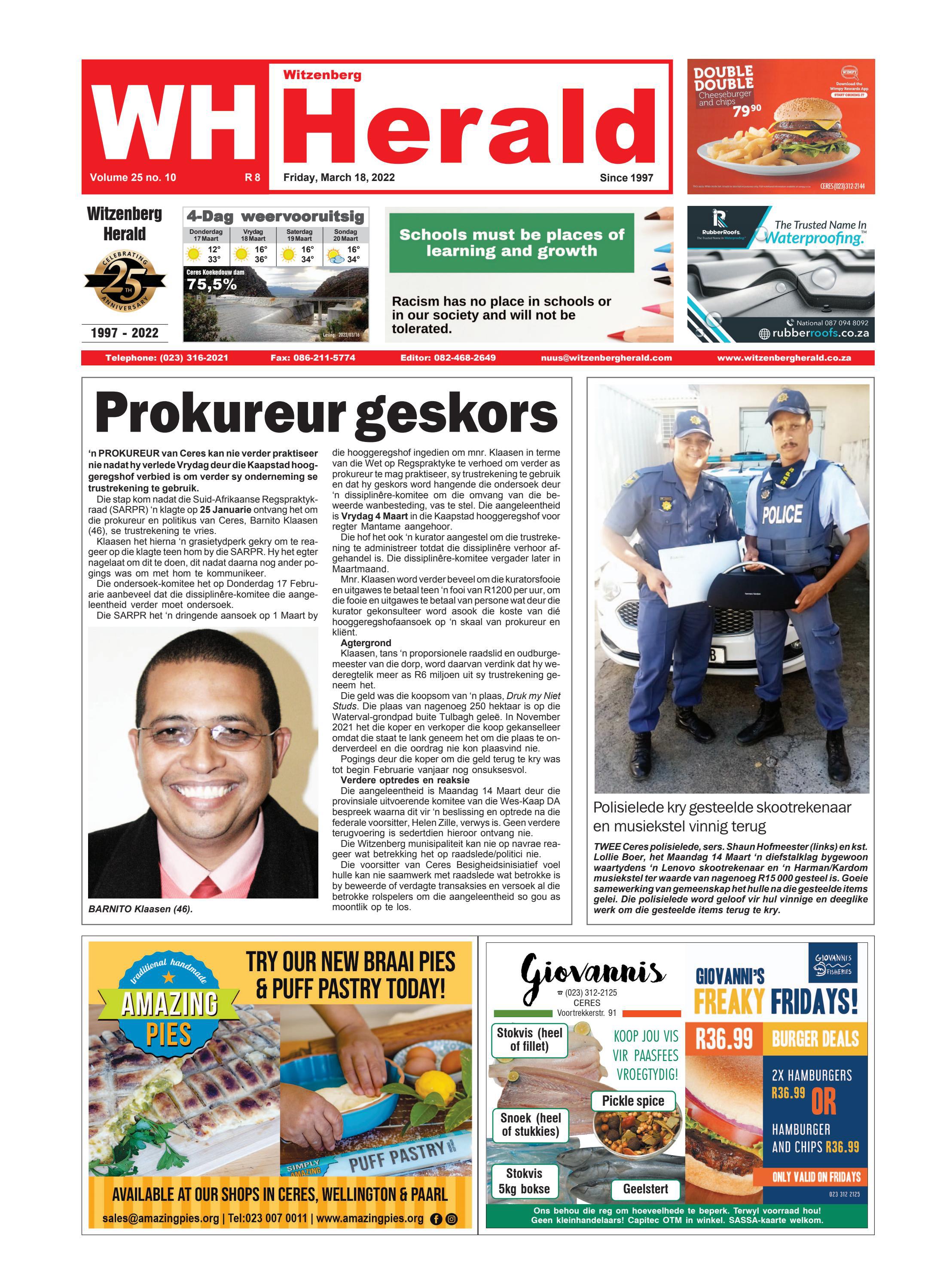 Witzenberg Herald Vol.25 no. 10 (Online Weergawe) by Witzenberg Herald ...