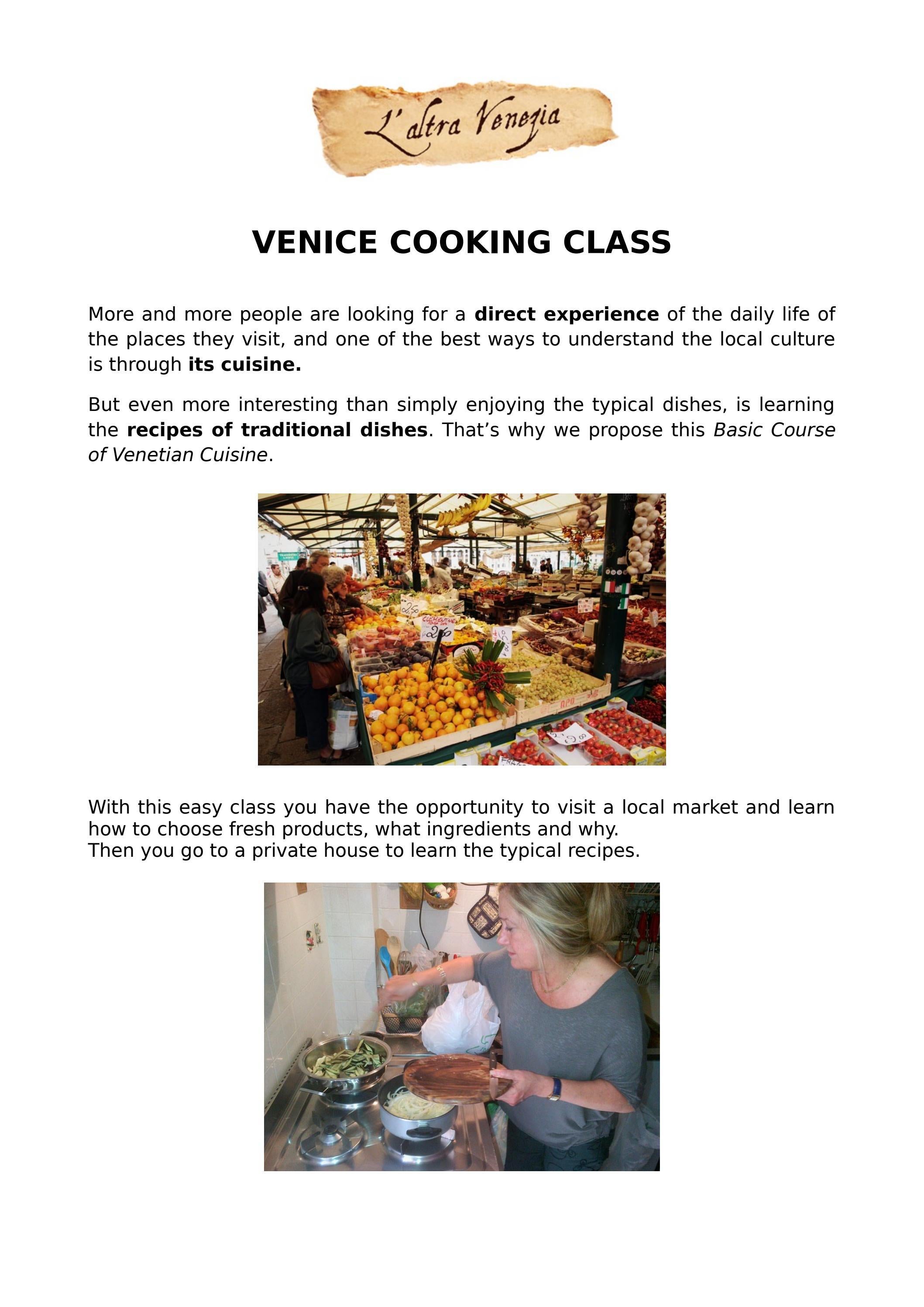 Venice cooking class by L'altra Venezia - Issuu